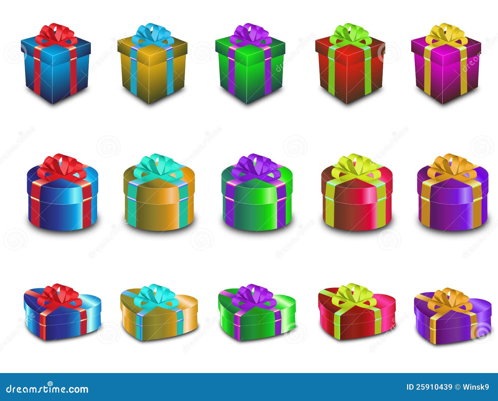 Various Color Gift Boxes stock illustration. Illustration of birthday ...