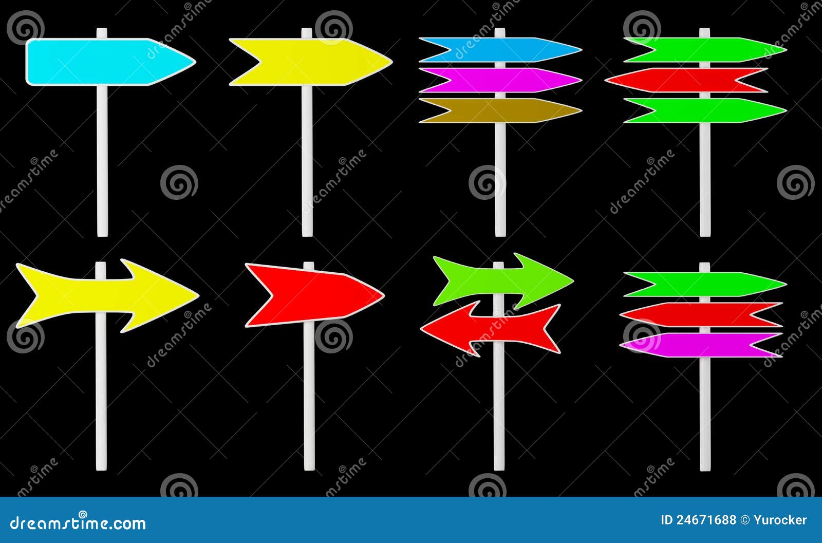 Various Color Isolated Signs Stock Illustration - Illustration of plate ...