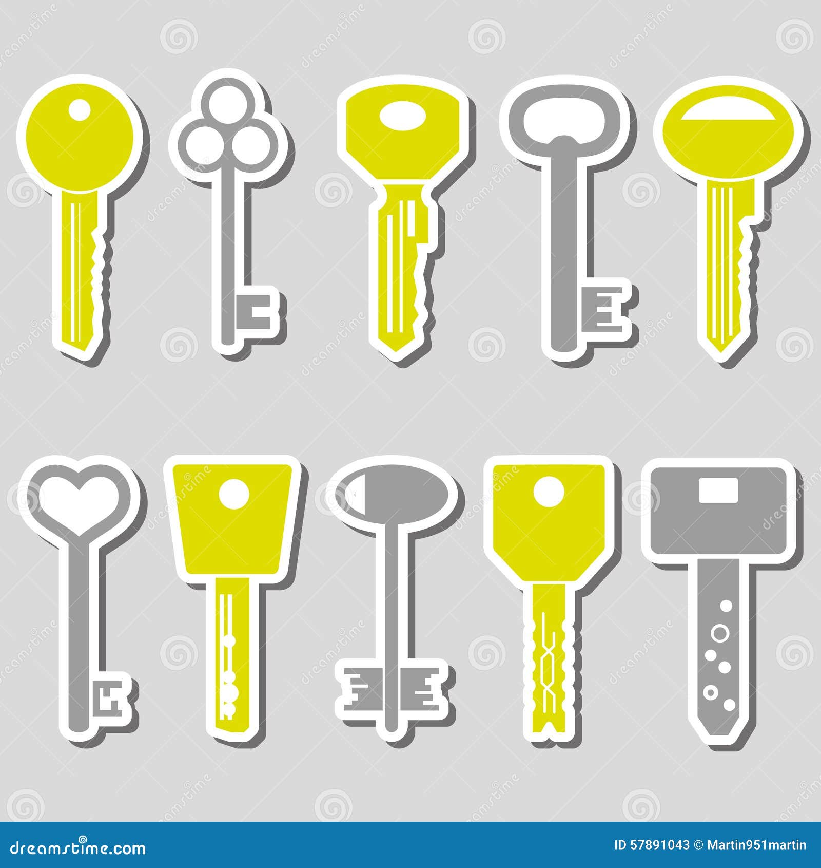 Various Color Keys Stickers for Open a Lock Eps10 Stock Vector ...