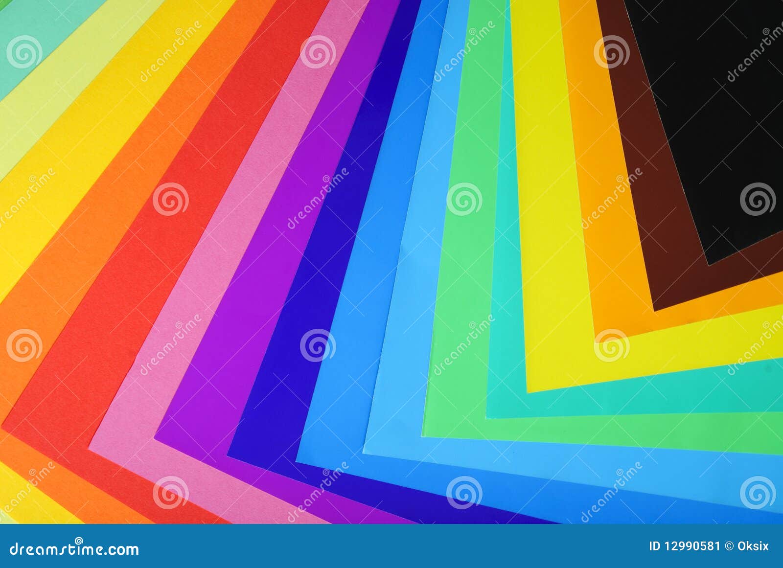 Various color paper stock image. Image of print, rainbow - 12990581