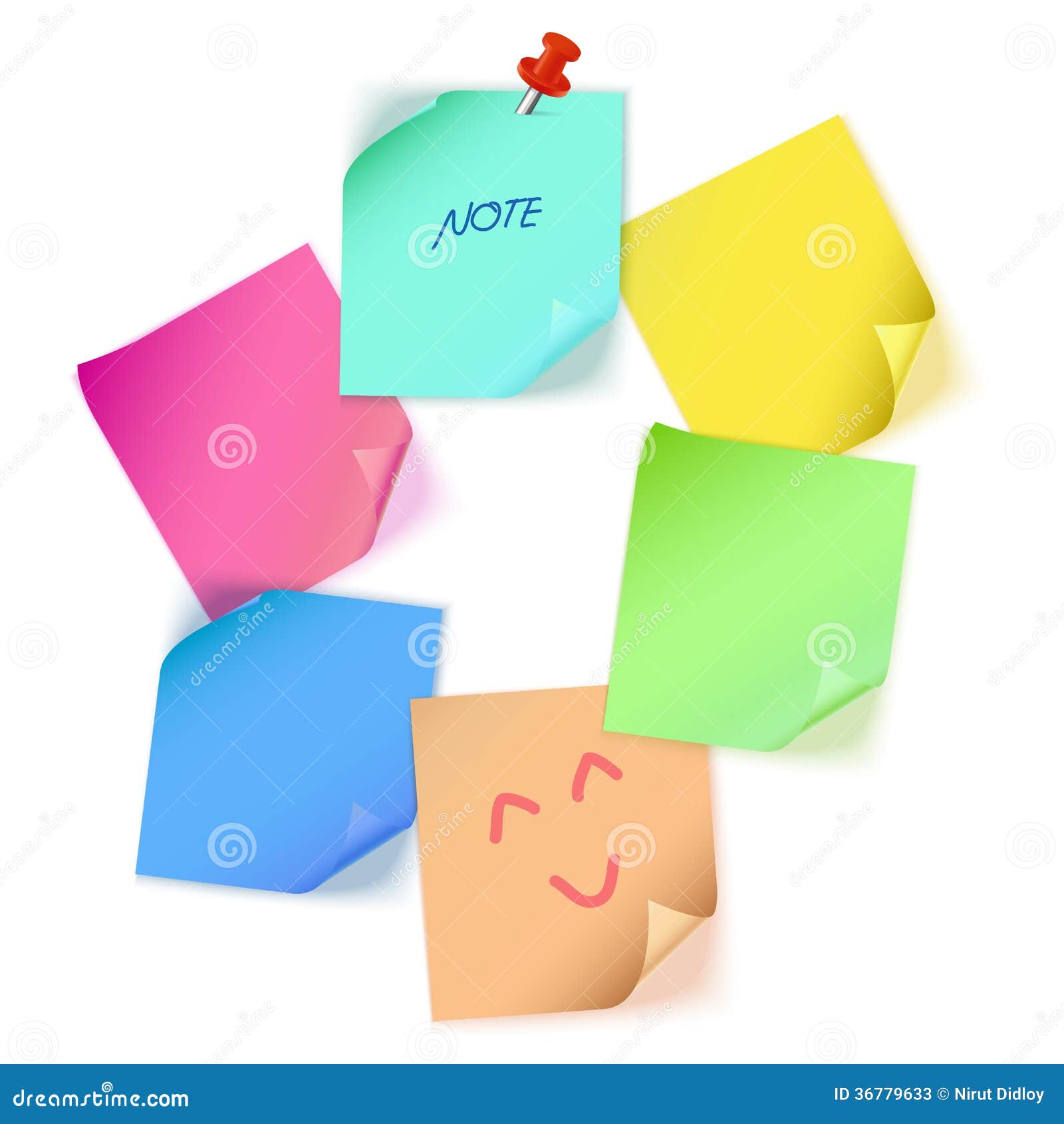 Various color paper note stock vector. Illustration of paper - 36779633