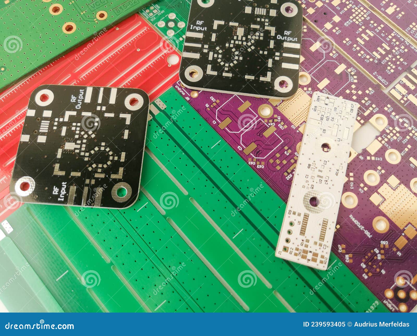 Various Color PCB Projects Close Up Stock Image - Image of purple ...