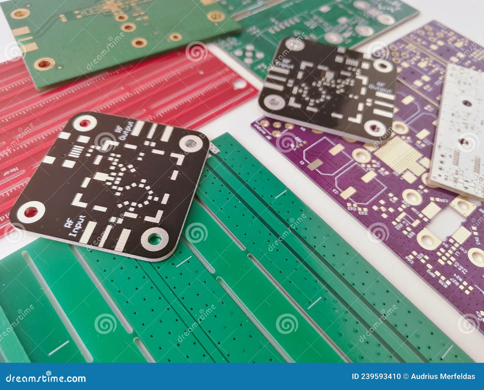 Various Color PCB Projects Close Up Stock Photo - Image of silkscreen ...