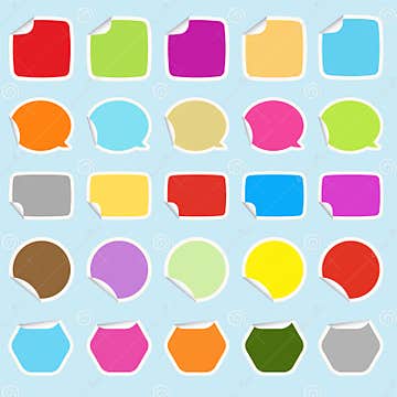 Various Color and Shape of Blank Sticker Collection Stock Vector ...