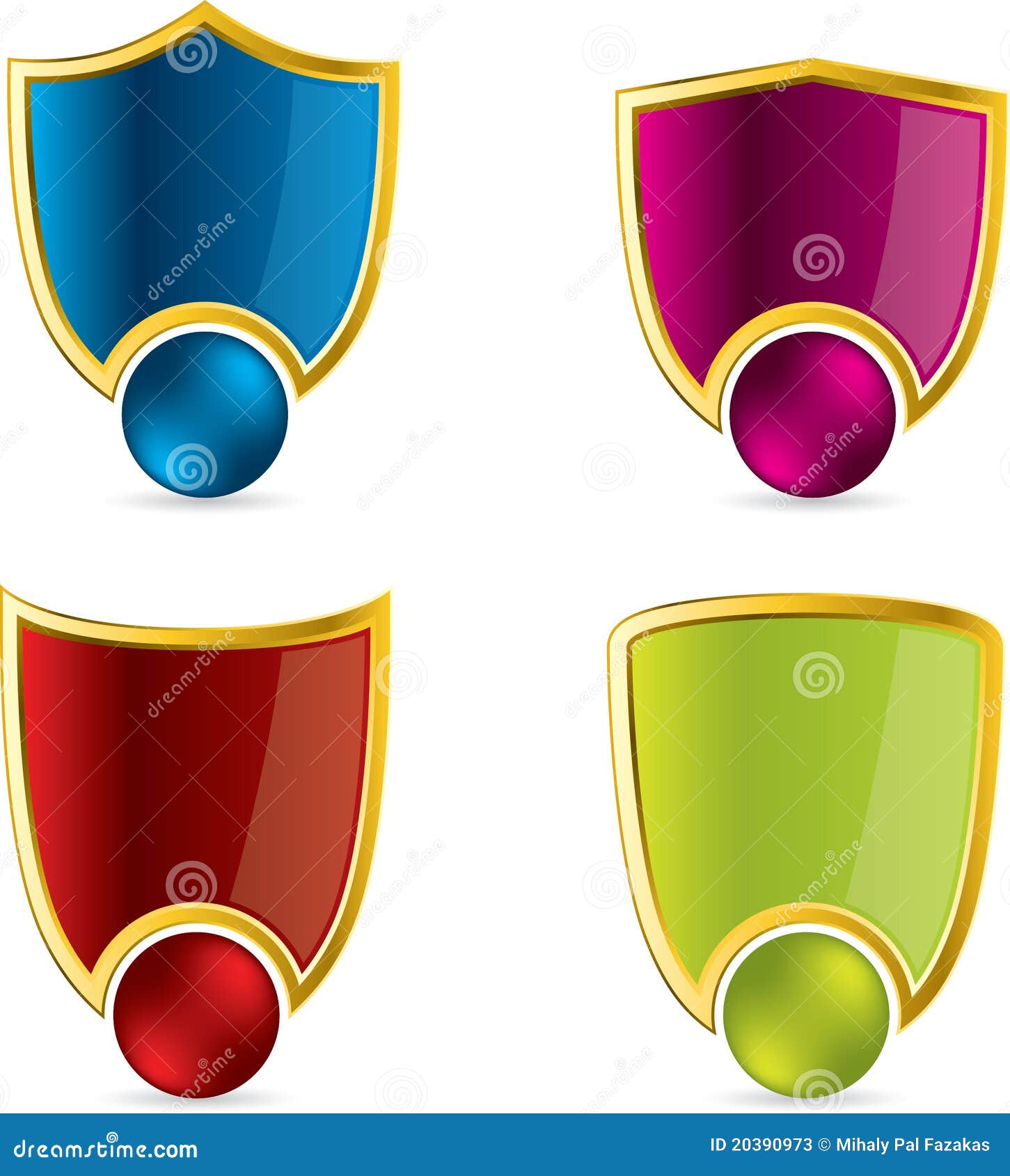 Various Color Shield Designs Stock Vector - Illustration of creative ...