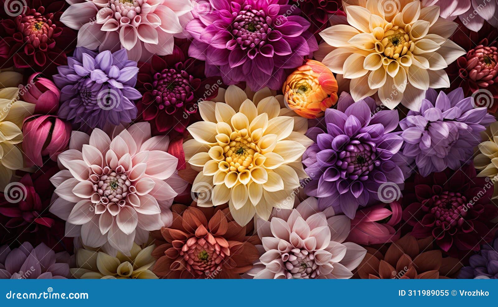 Various Spring Flowers Background Stock Illustration - Illustration of ...