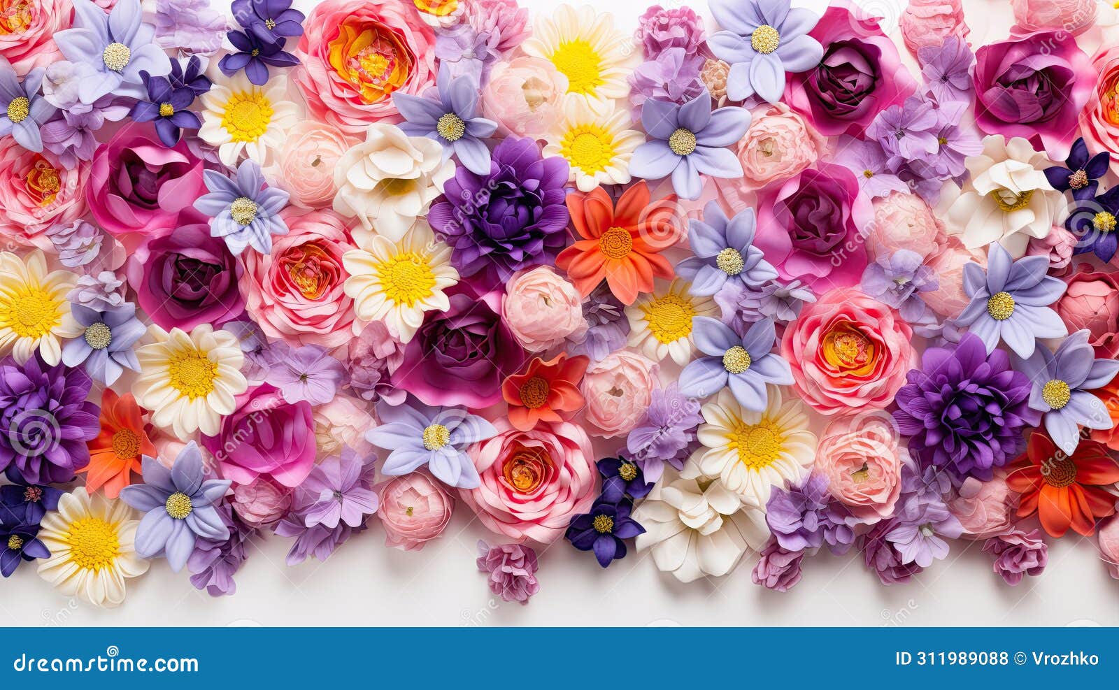 Various Spring Flowers Background Stock Illustration - Illustration of ...