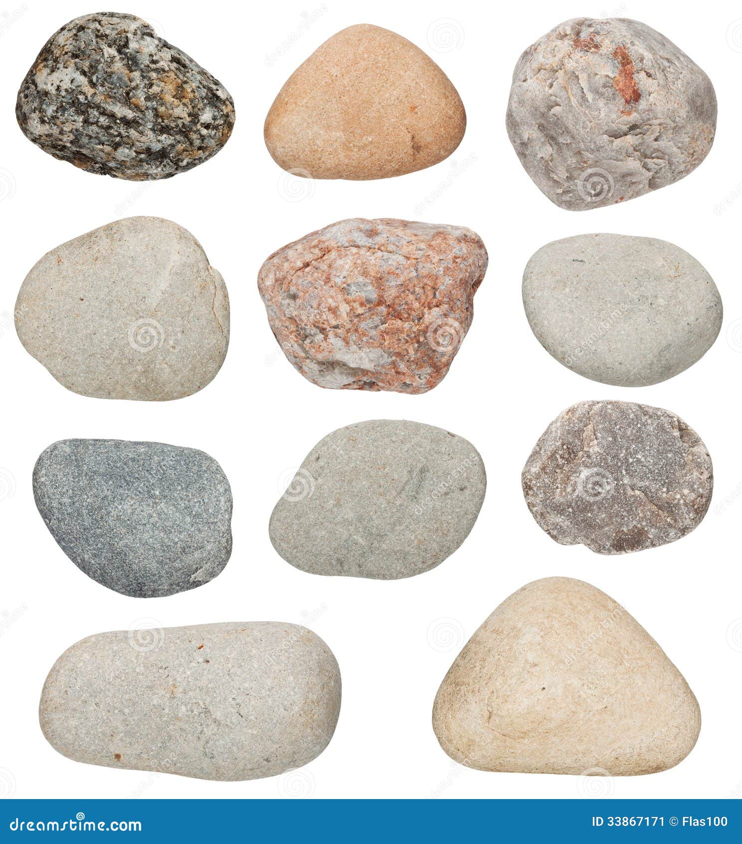 Various Color Stones are Isolated on a White Stock Image - Image of ...