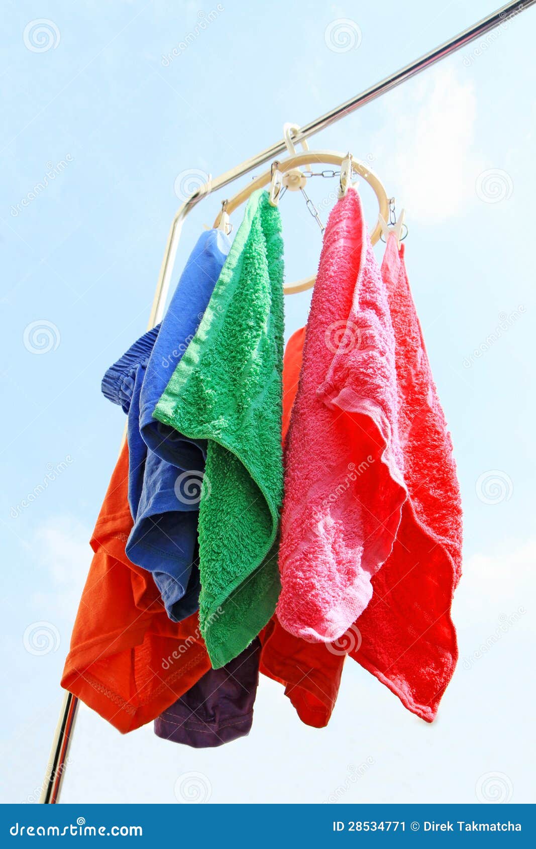 Various Color Towel on Clothes Line Stock Image - Image of agriculture ...