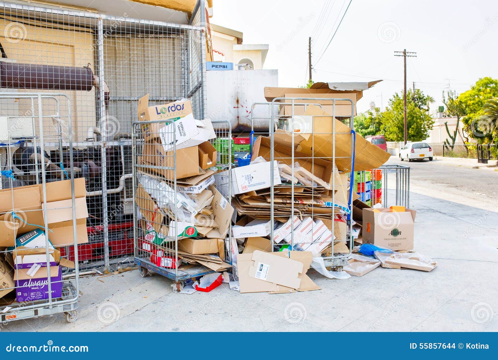 Various Colored Cardboard Boxes Stored for Recycling Editorial Stock ...