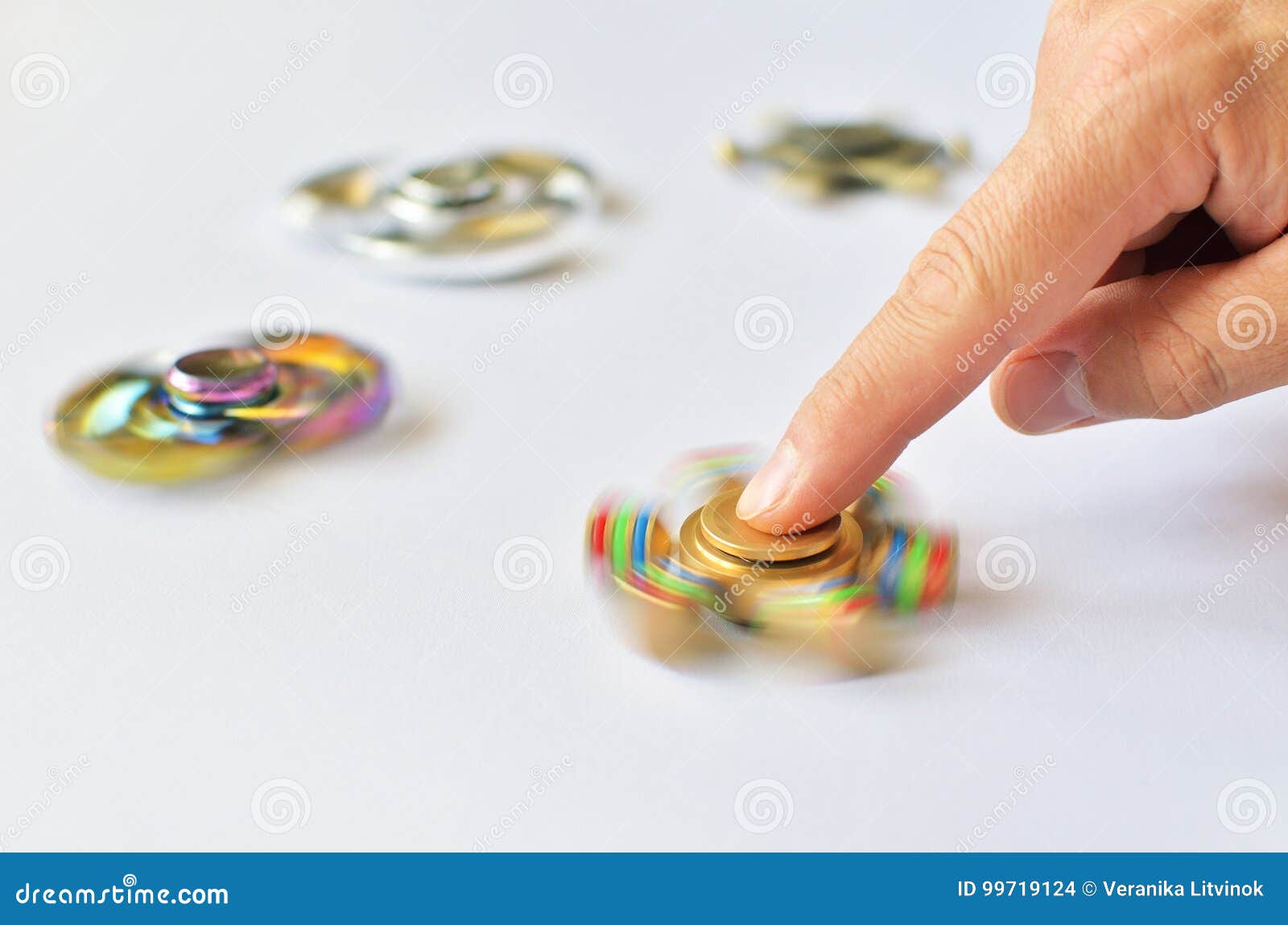 Various Colored Fidget Spinner Toys Stock Photo - Image of play ...