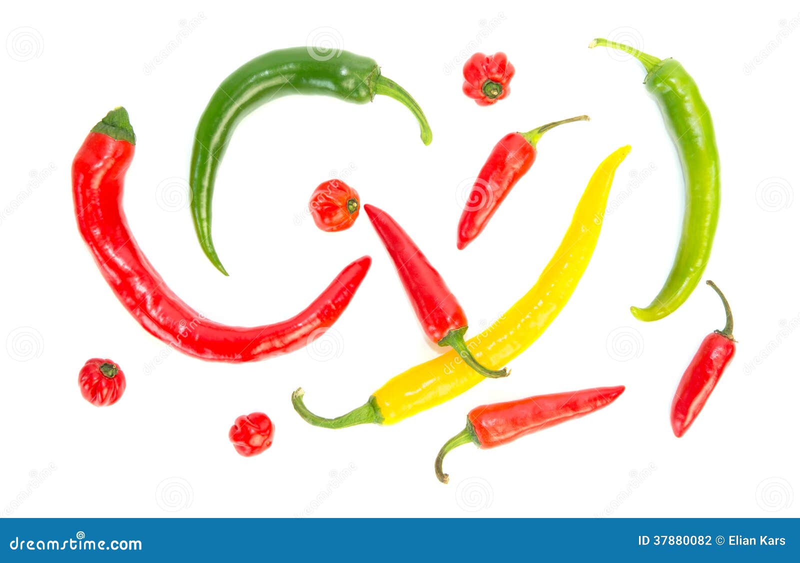 Various Colored Hot Peppers Stock Photo - Image of background, food ...
