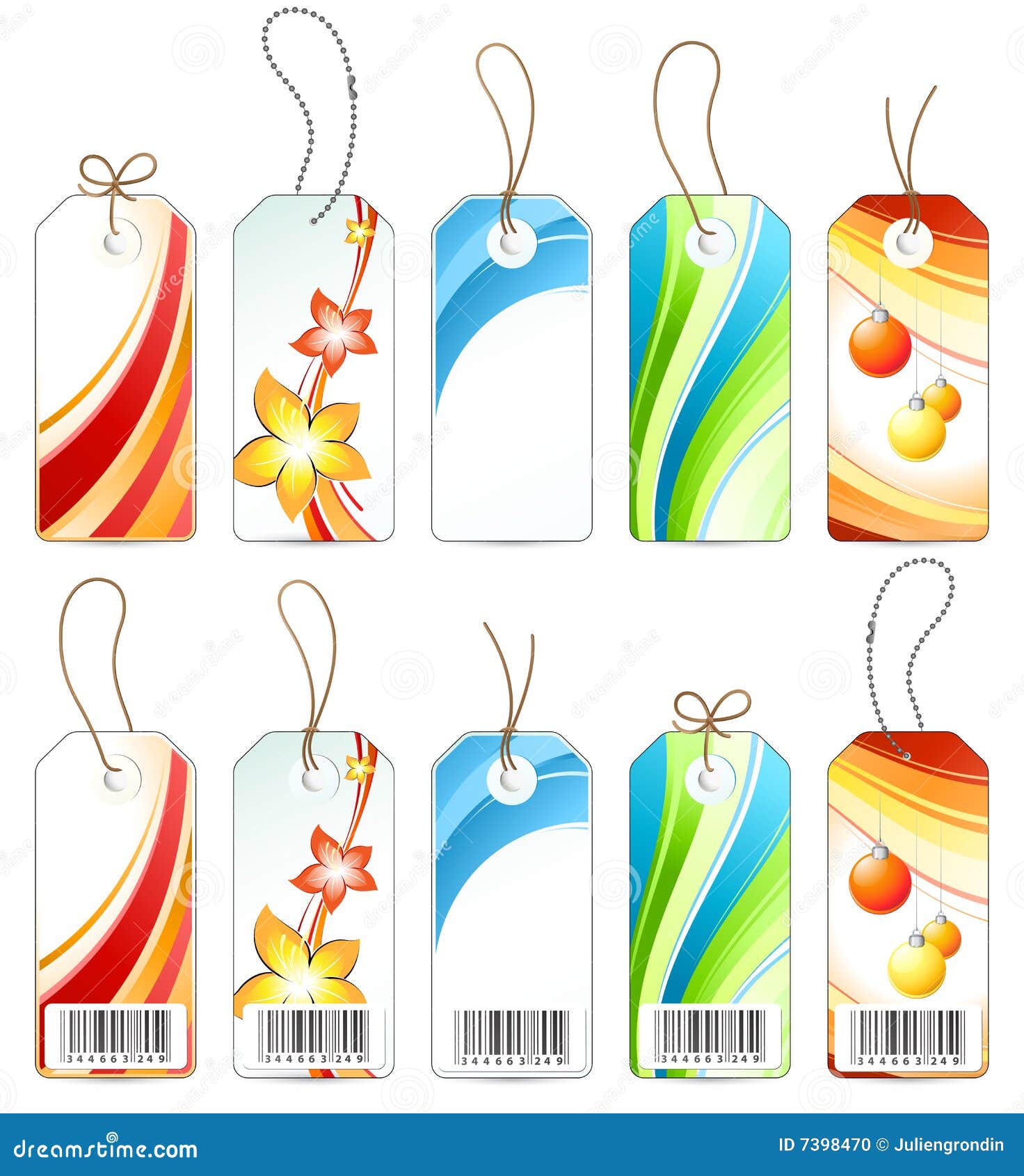 Various colored labels stock vector. Illustration of heart - 7398470