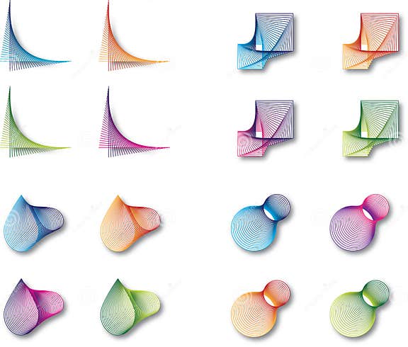 Various colored line logos stock illustration. Illustration of isolated ...