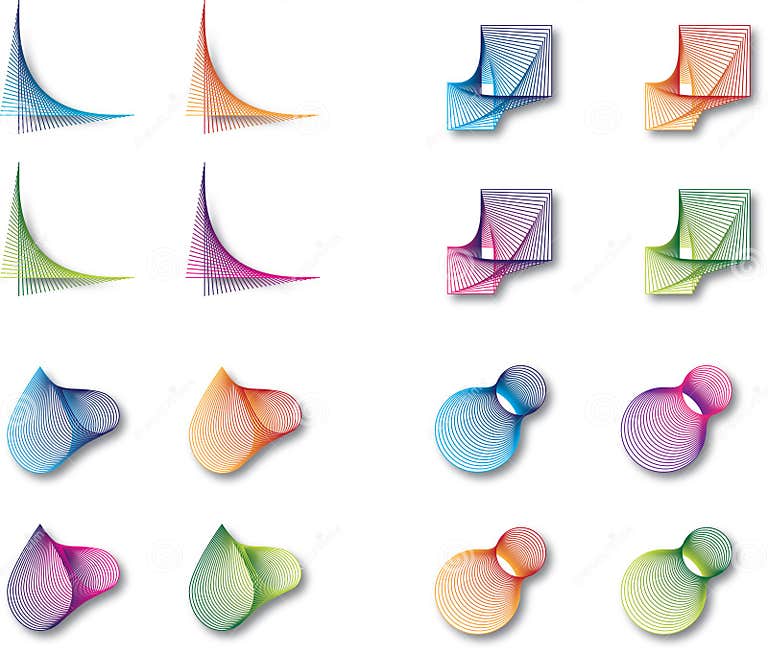 Various colored line logos stock illustration. Illustration of isolated ...