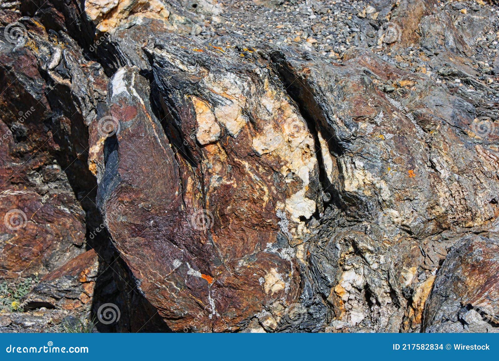 Colored layers in the rock stock photo. Image of colour - 217582834