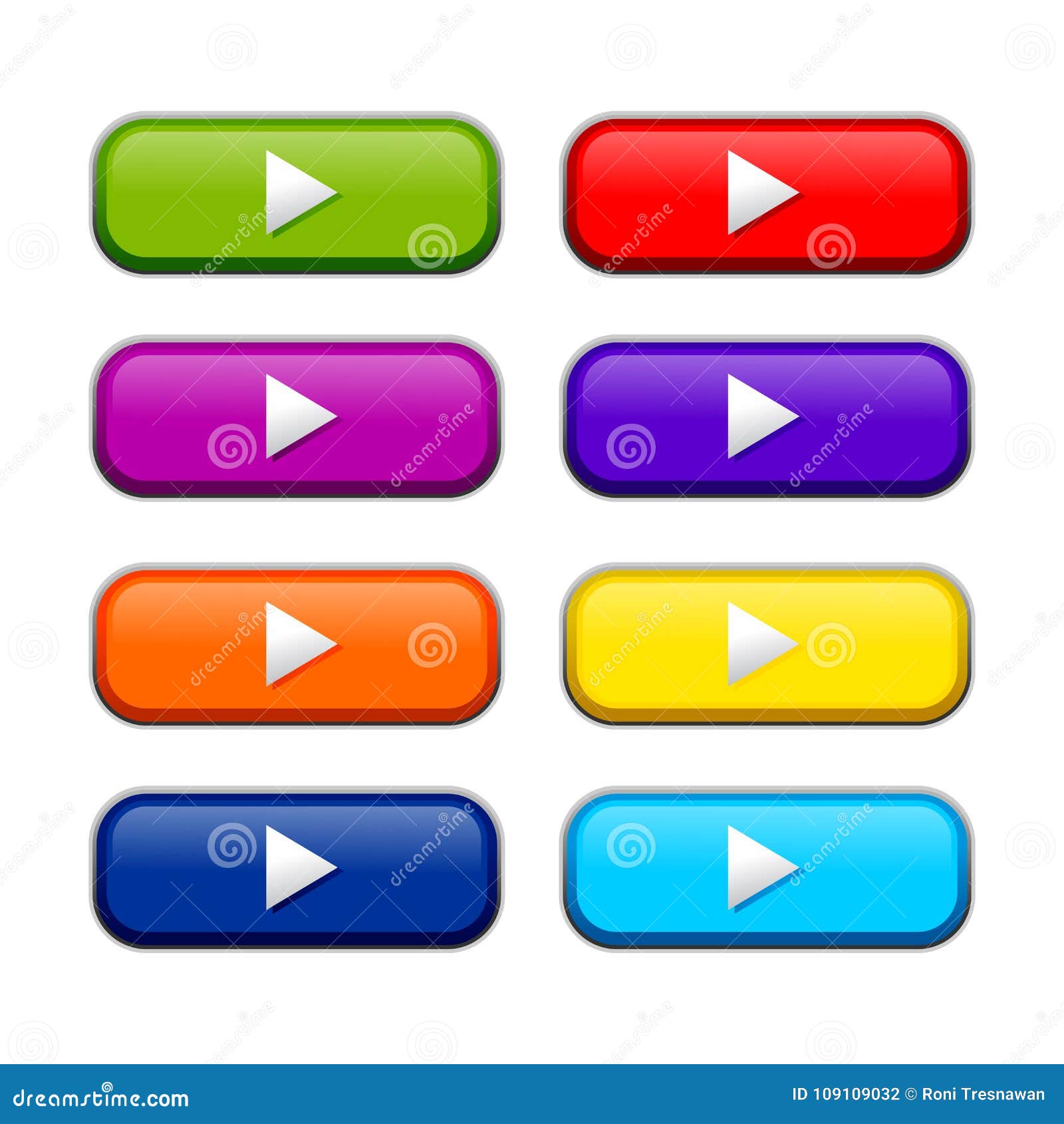 Various Colored Rounded Box Web Buttons Stock Vector - Illustration of ...