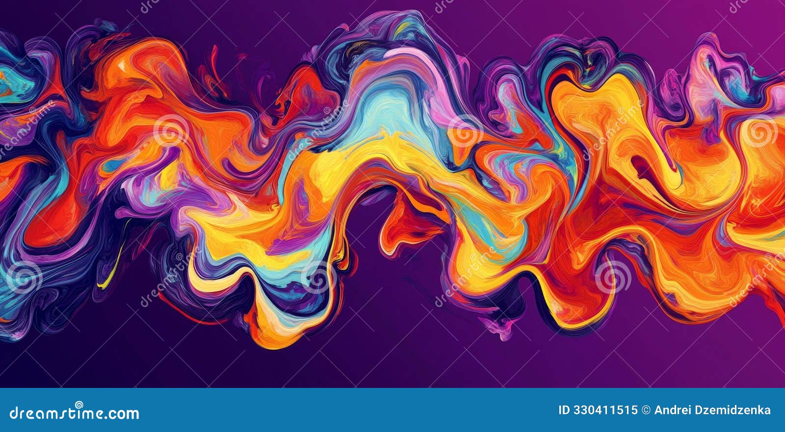 Various Colored Wave Radial Lines on Purple Background with Copy Space ...