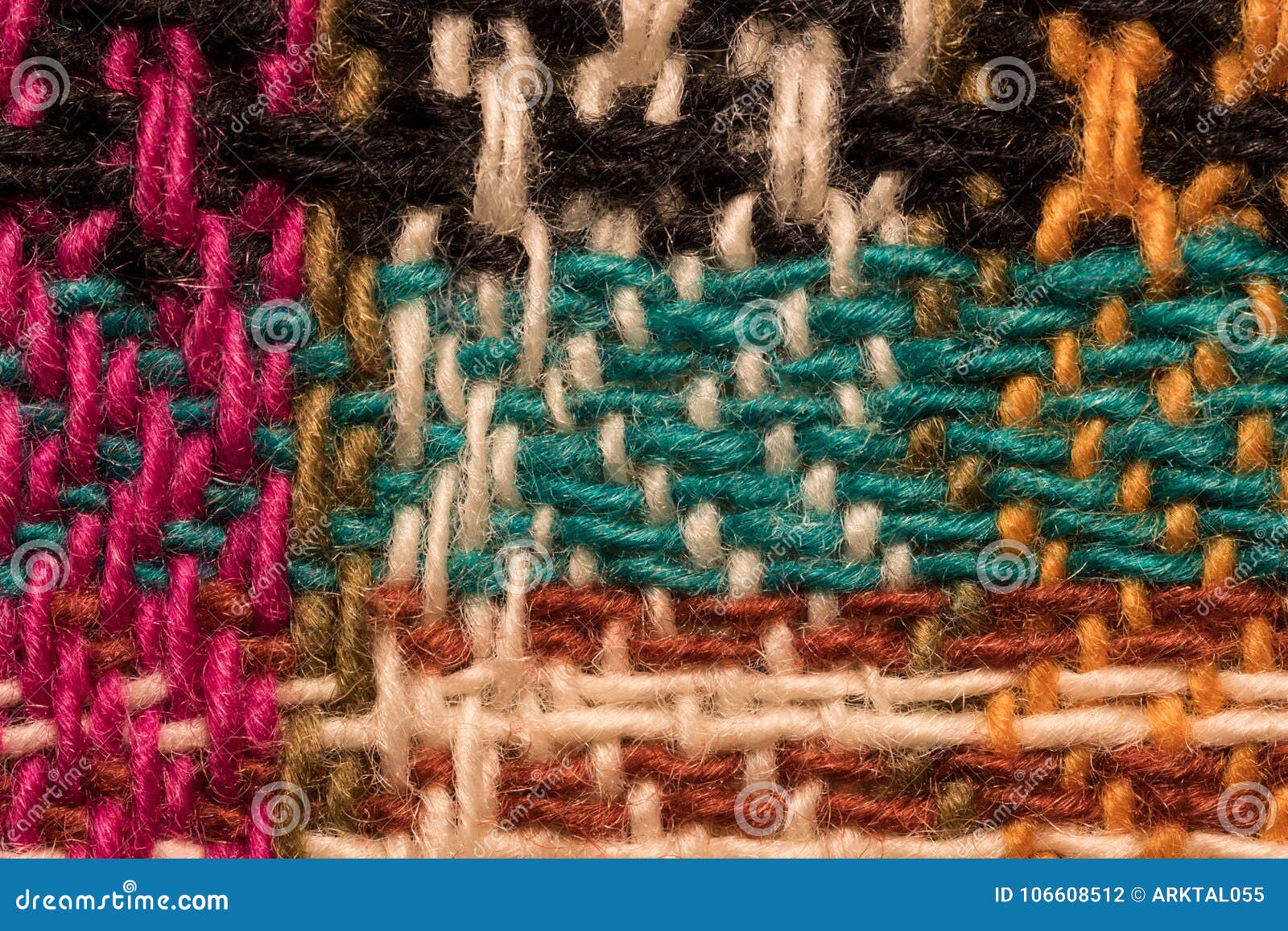 Various Colored Wool Threads Tissue Pattern Macro Closeup Stock Photo ...