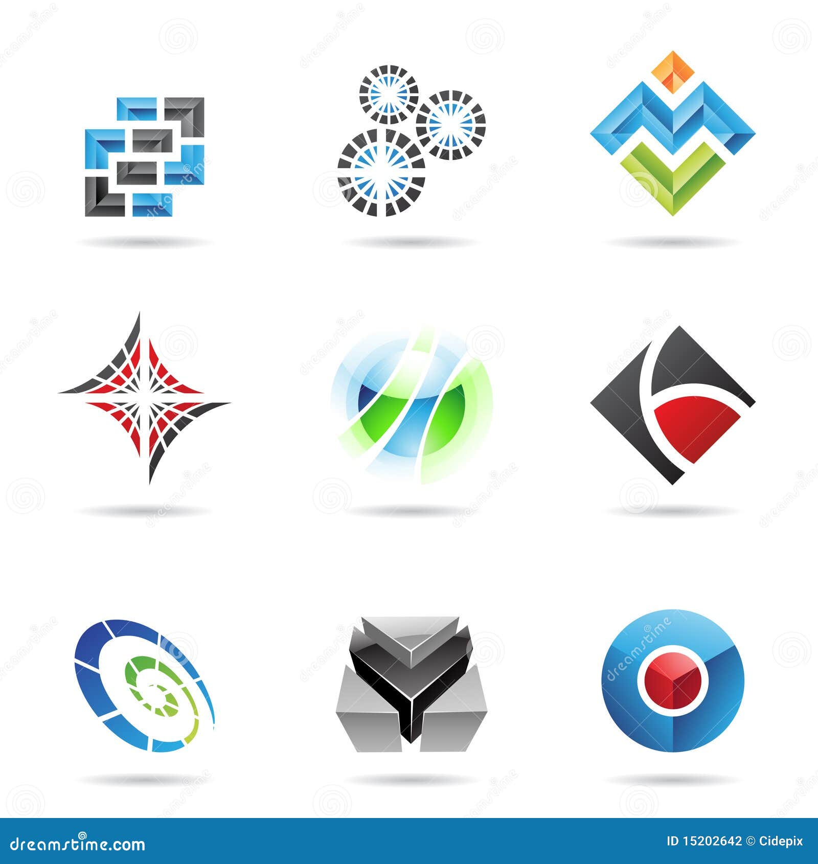 Various Colorful Abstract Icons, Set 13 Stock Vector - Illustration of ...