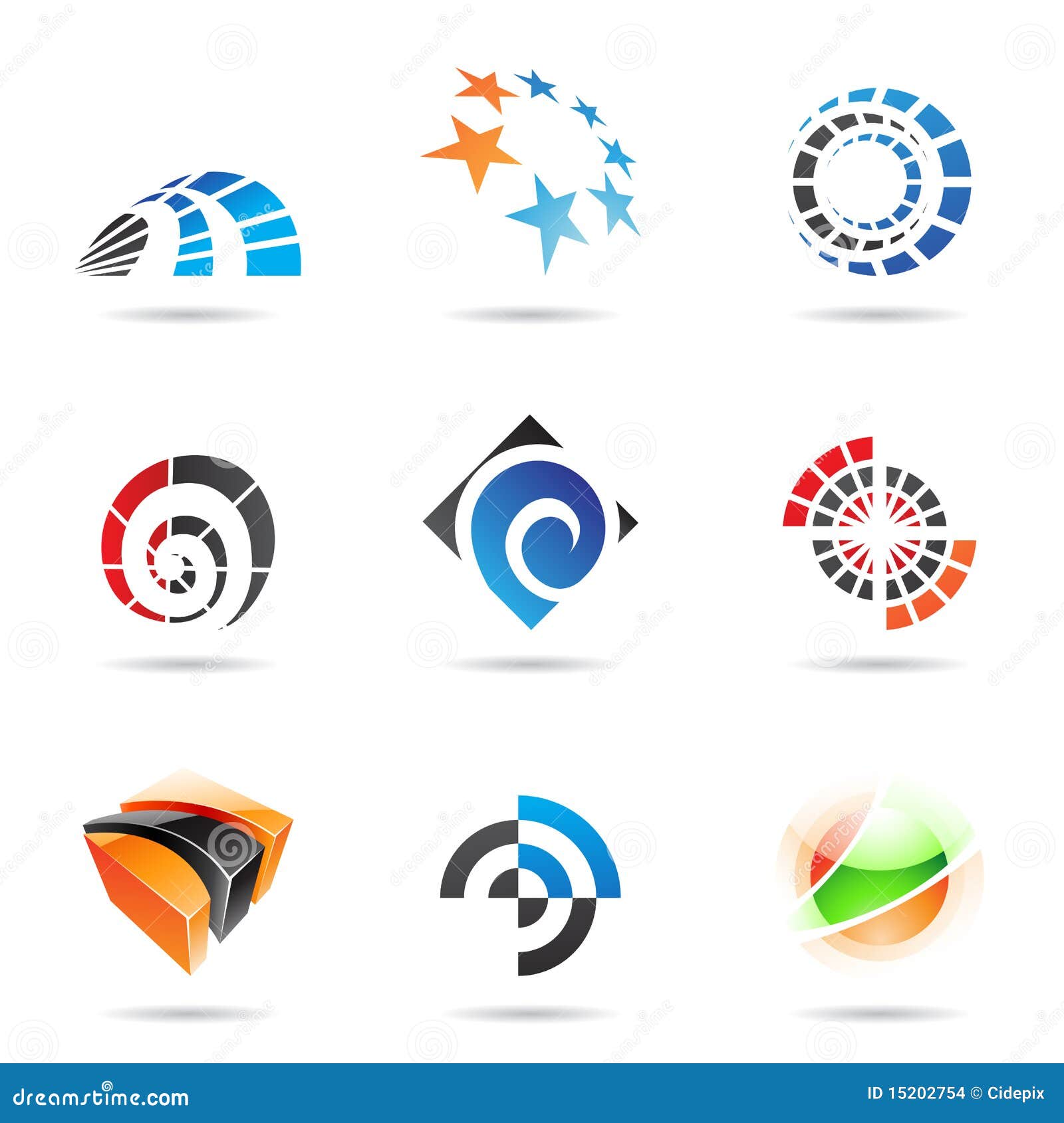 Various Colorful Abstract Icons, Set 19 Stock Vector - Illustration of ...