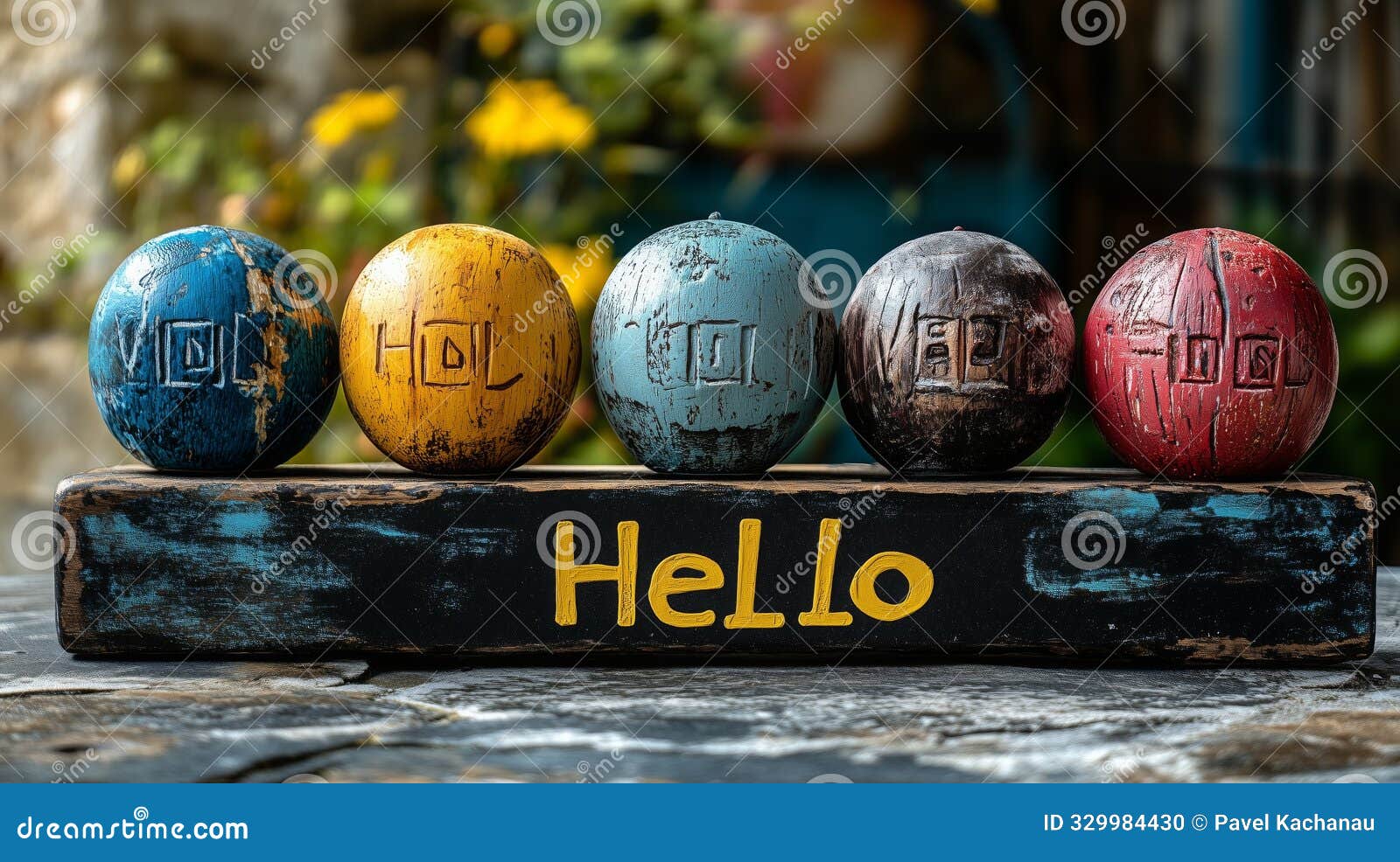 Various Colorful Balls Showing the Word Hello in Different Languages ...