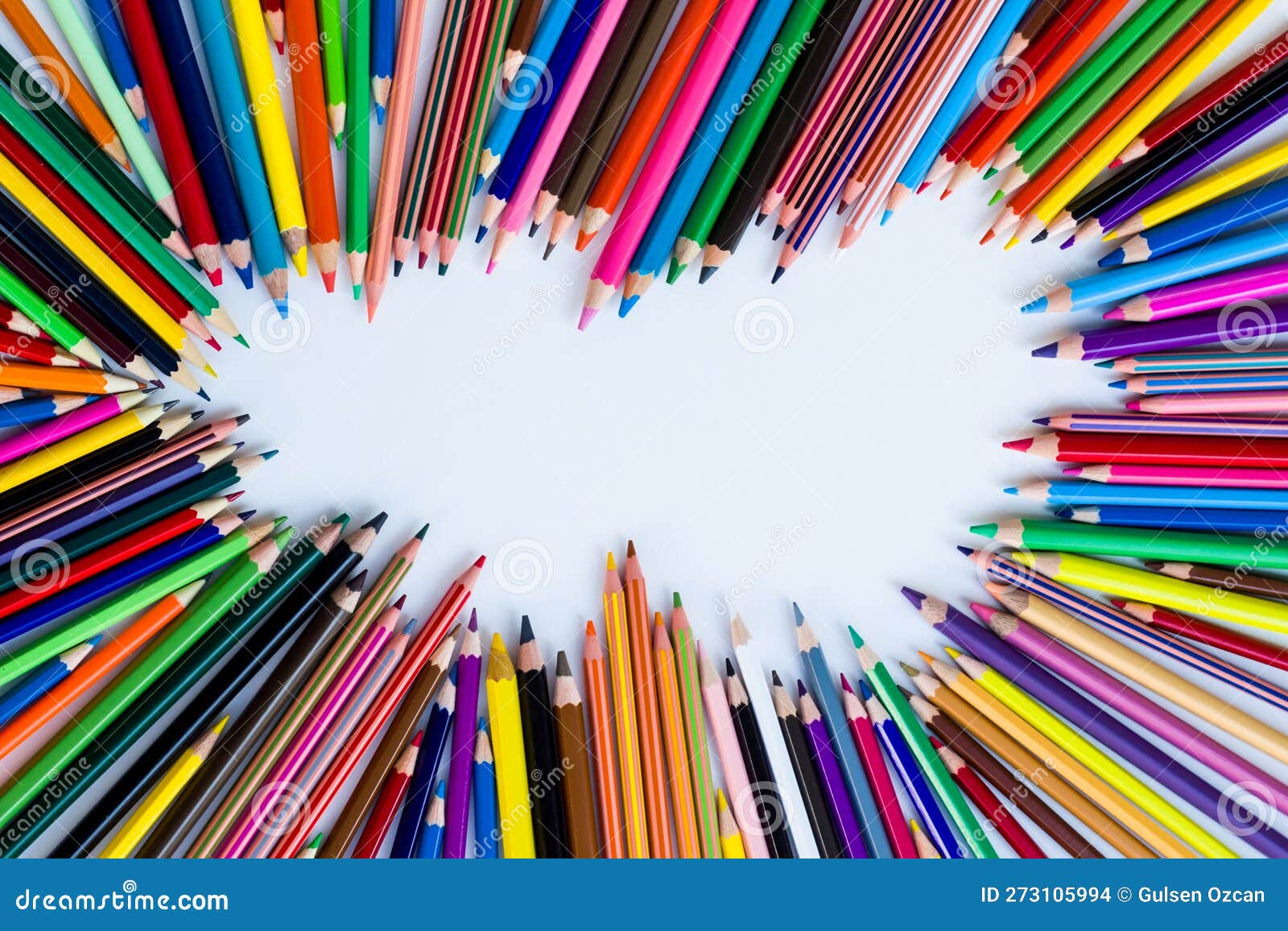 Various Colorful Crayons Designed on White Surface with Copy Space ...