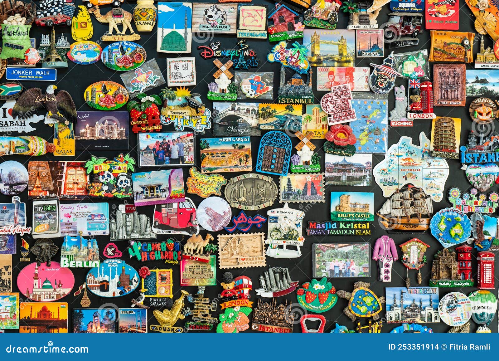 Fridge Magnets from Trips All Around the World Editorial Stock Image ...