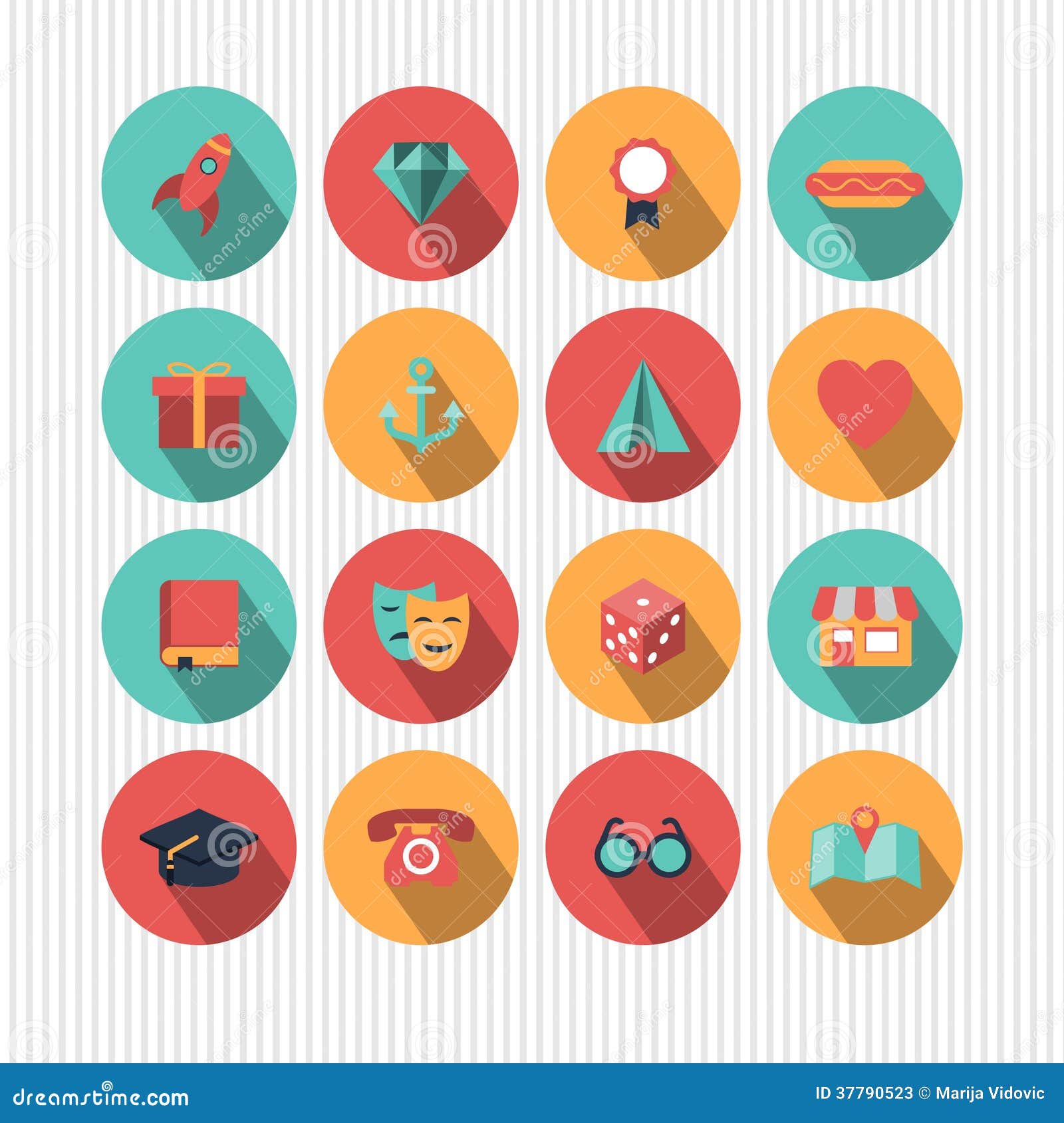 Various colorful icons stock vector. Illustration of phone - 37790523