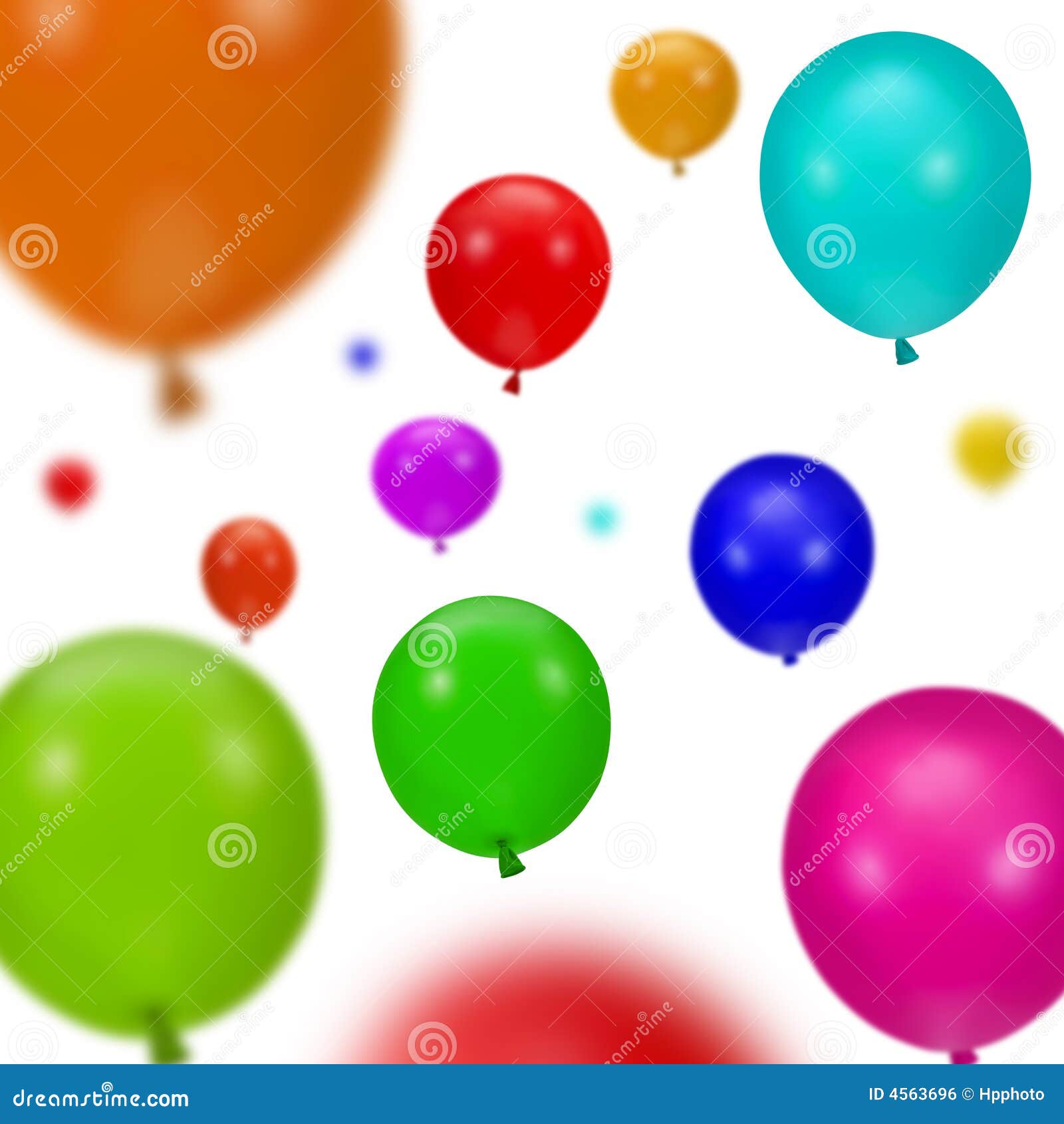Various Colorful Party Balloons Stock Photo - Image of blue, blowing ...