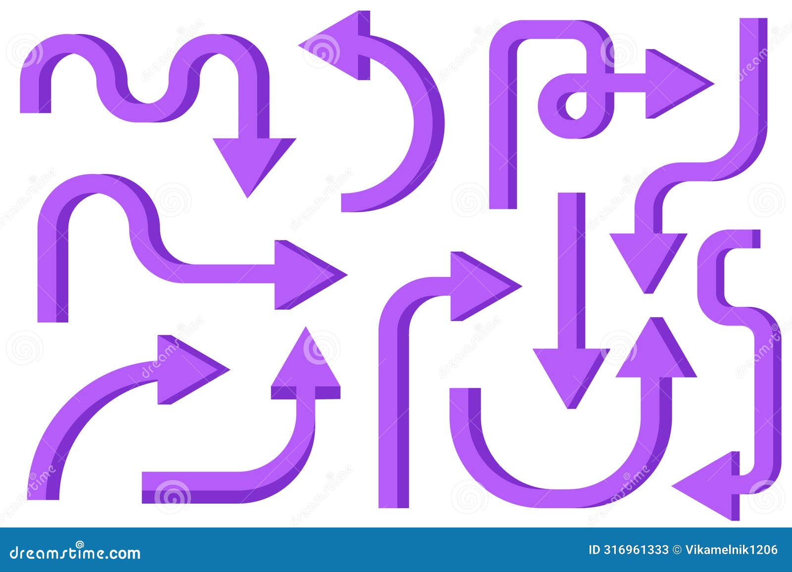 Various Colorful Playful Arrow Set Stock Illustration - Illustration of ...