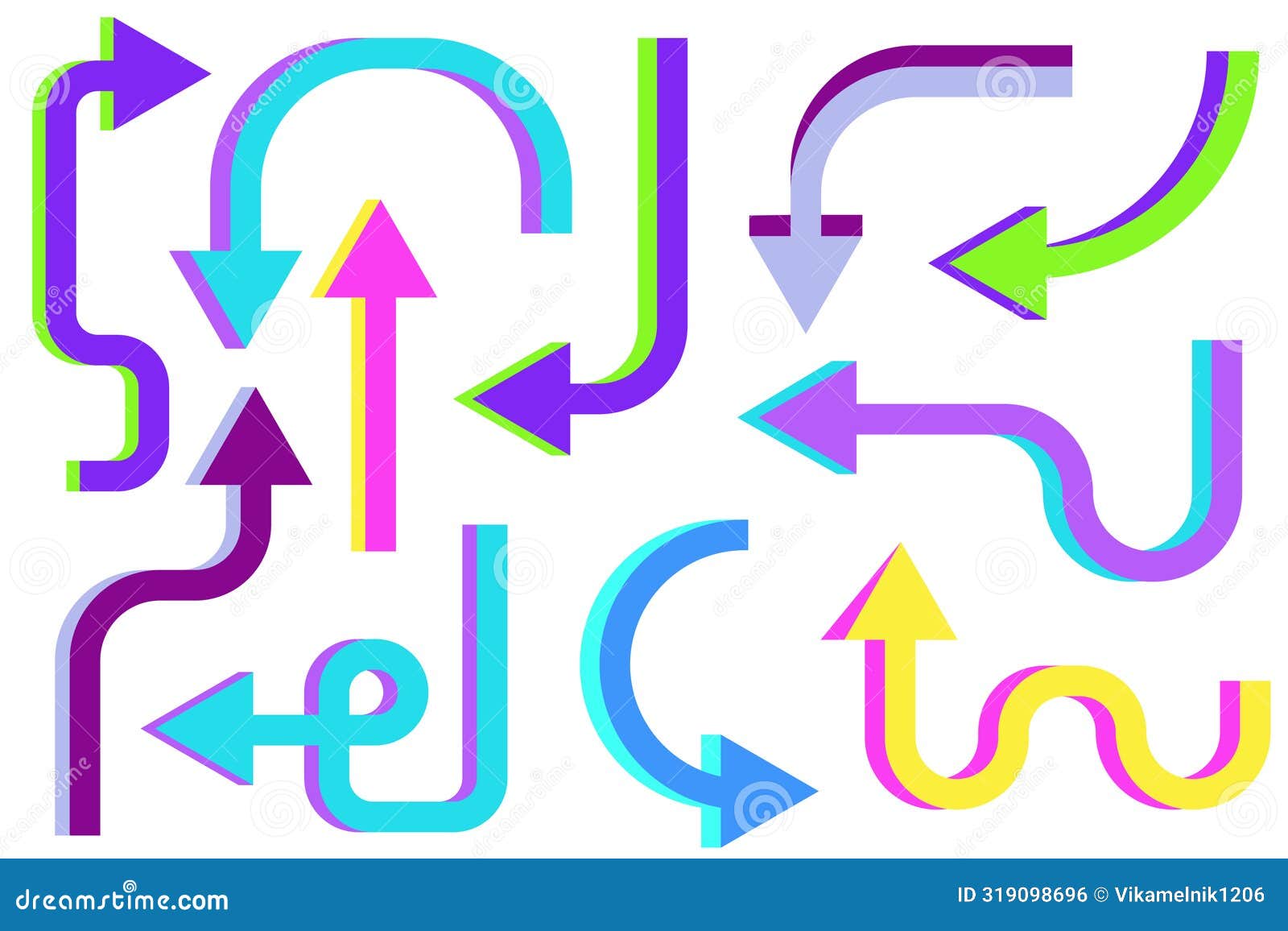 Various Colorful Playful Arrows Stock Vector - Illustration of pencil ...