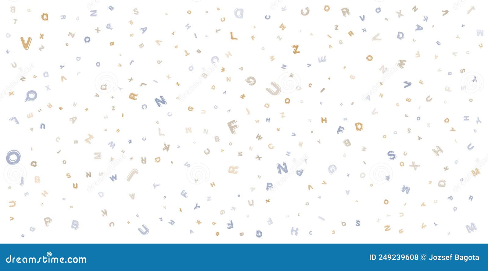 Various Colorful Random Randomly Placed, Sized and Oriented Letters ...