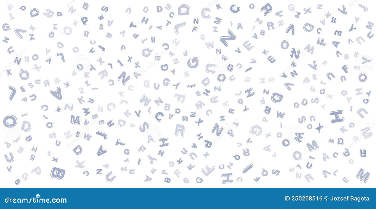 Various Colorful Random Randomly Placed, Sized and Oriented Letters ...