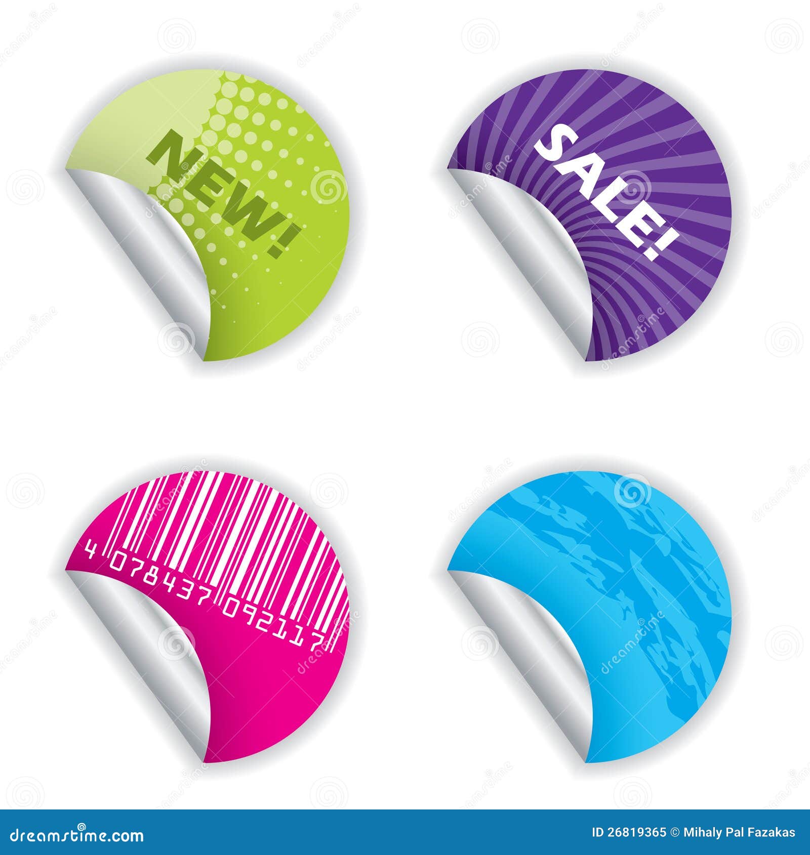 Various Colorful Sticker Designs Stock Vector - Illustration of circle ...