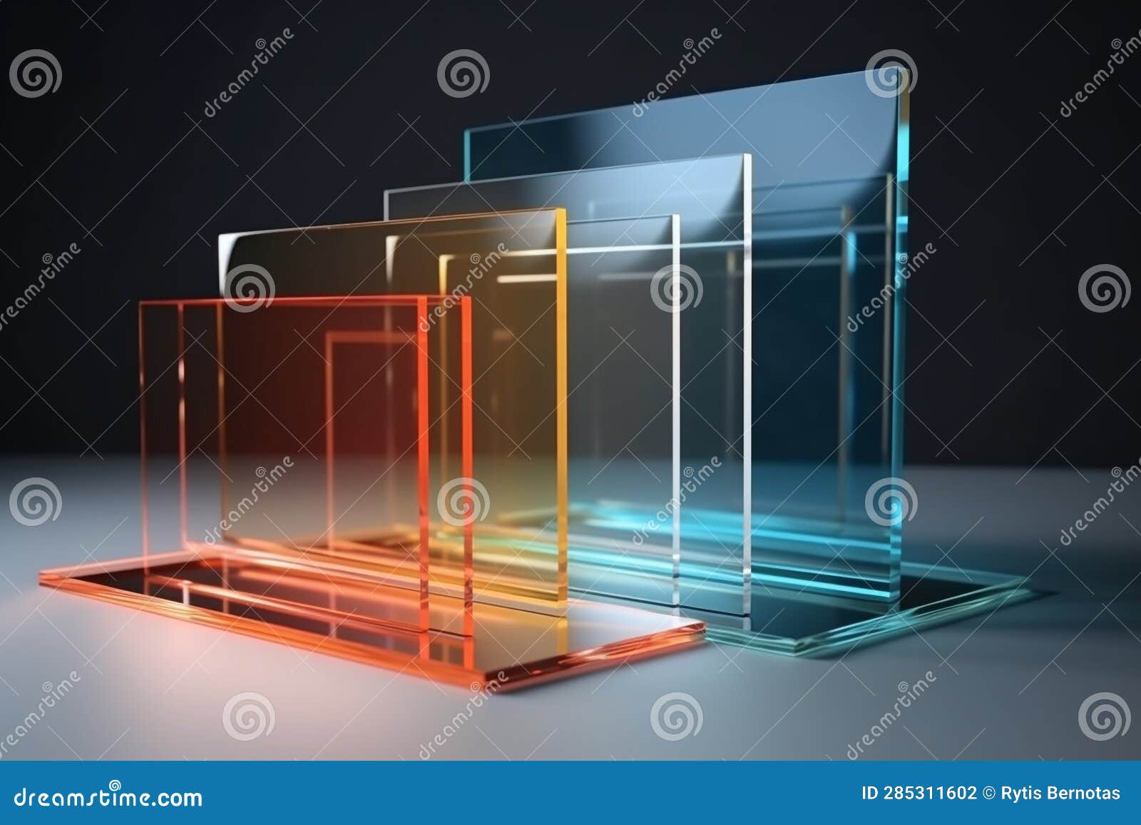 Transparent Glass Plates With Light Diffraction Of Spectrum Colors ...