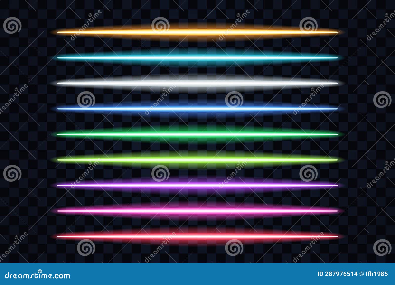 Various Colors Led Lights Set on Dark Stock Illustration - Illustration ...