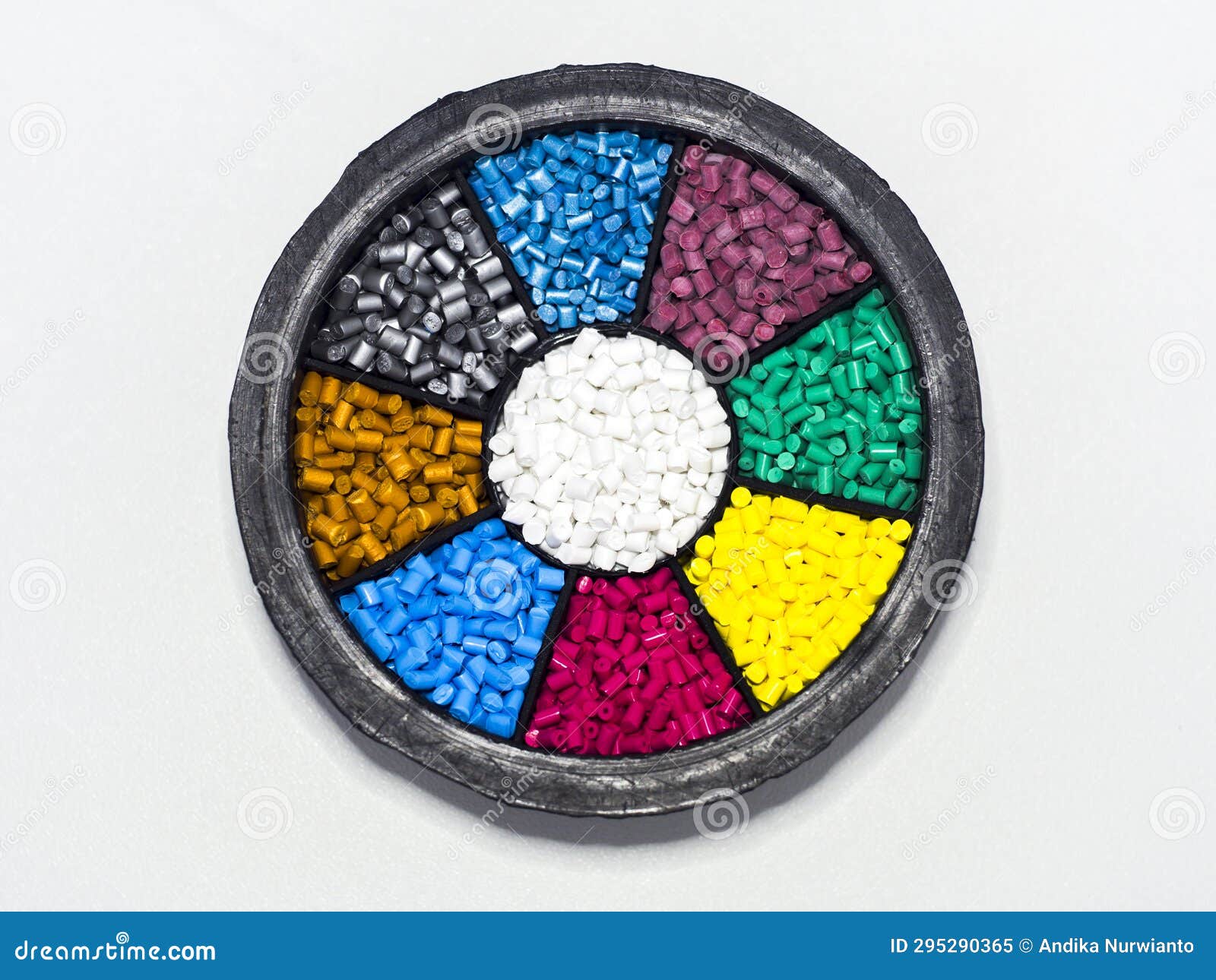 Various Colors Masterbatch Granules in Black Palette Stock Image ...