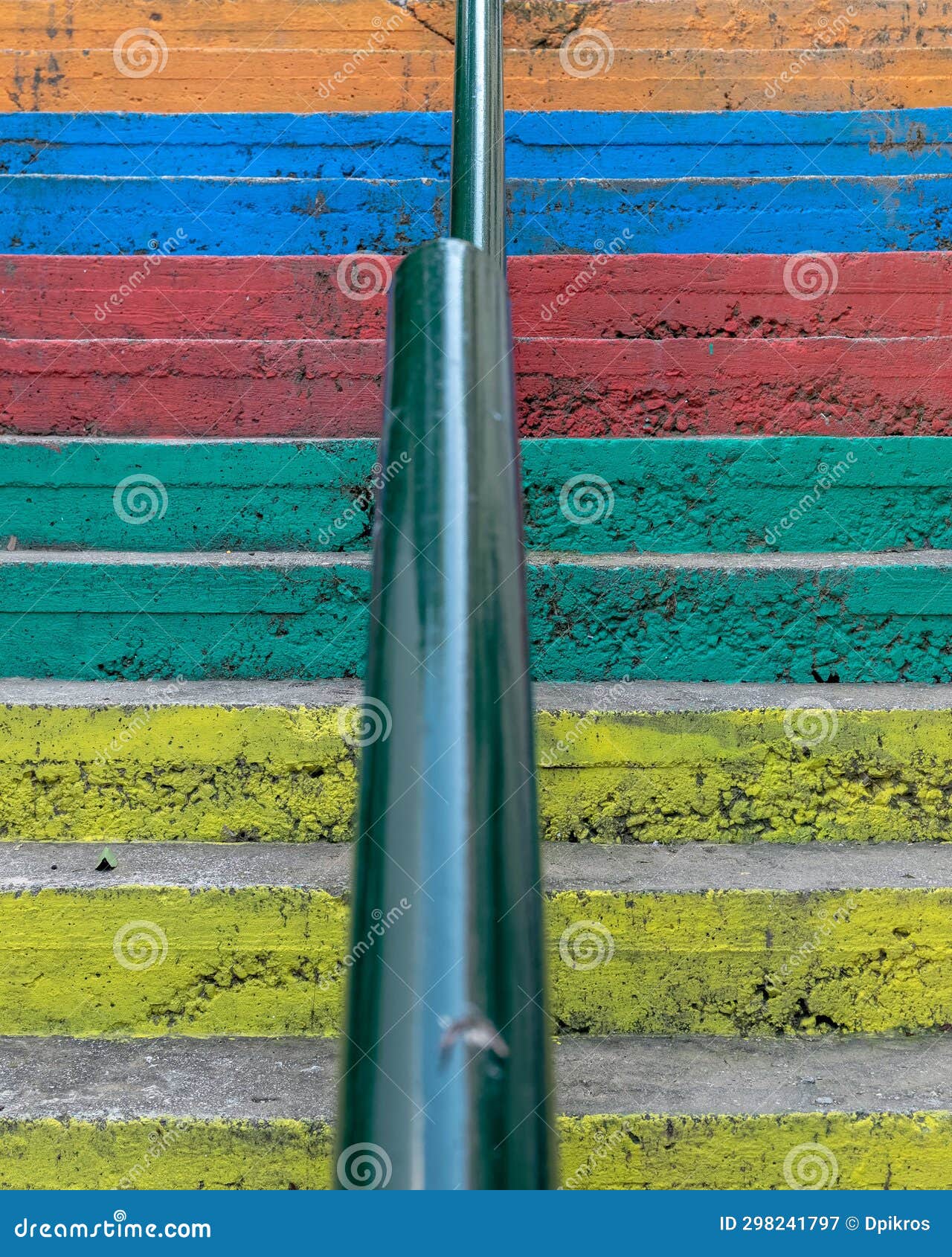 Various Colors Painted Concrete Stairs Pattern. Stock Image - Image of ...