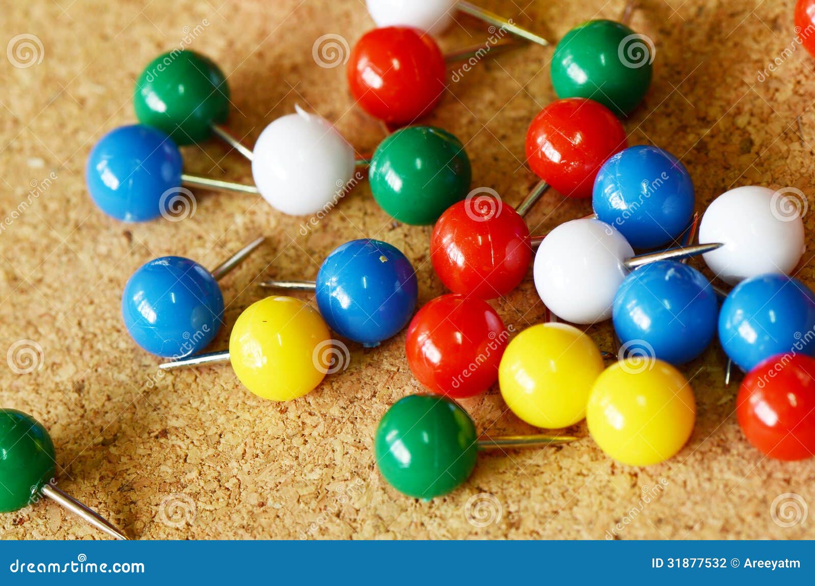Various Colors of Pins. stock photo. Image of metal, plastic - 31877532