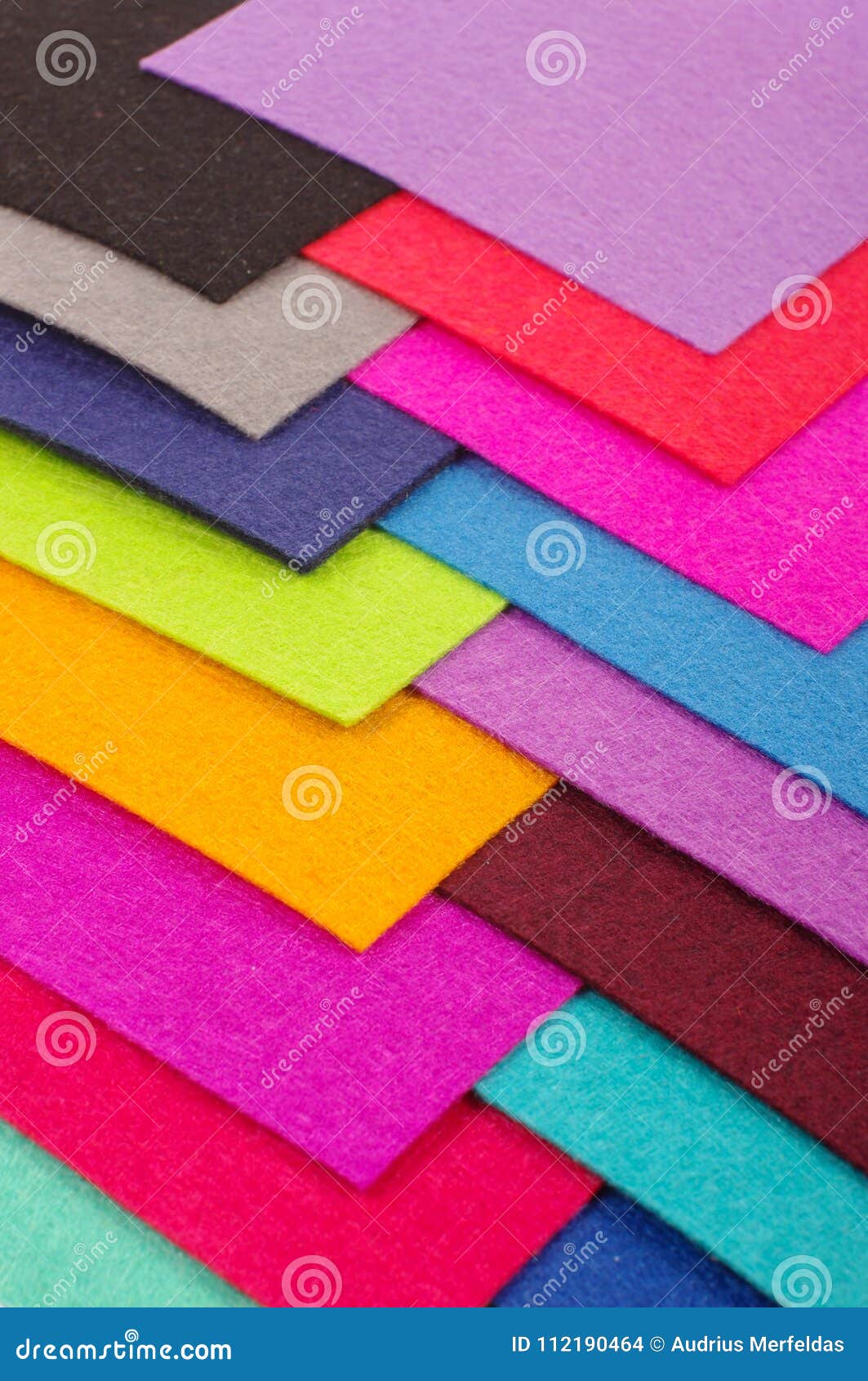 Various Colors Square Felt Samples for Textile Design Stock Photo ...