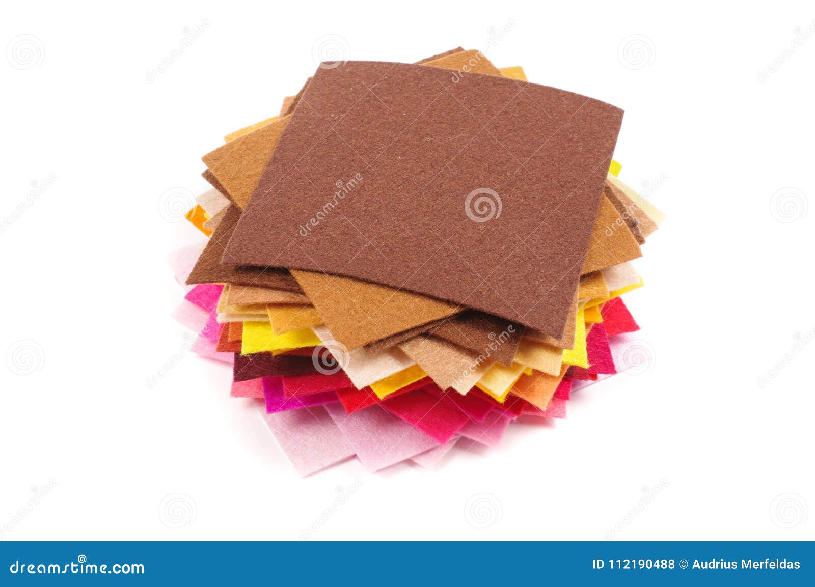 Various Colors Square Felt Samples for Textile Design Stock Photo ...
