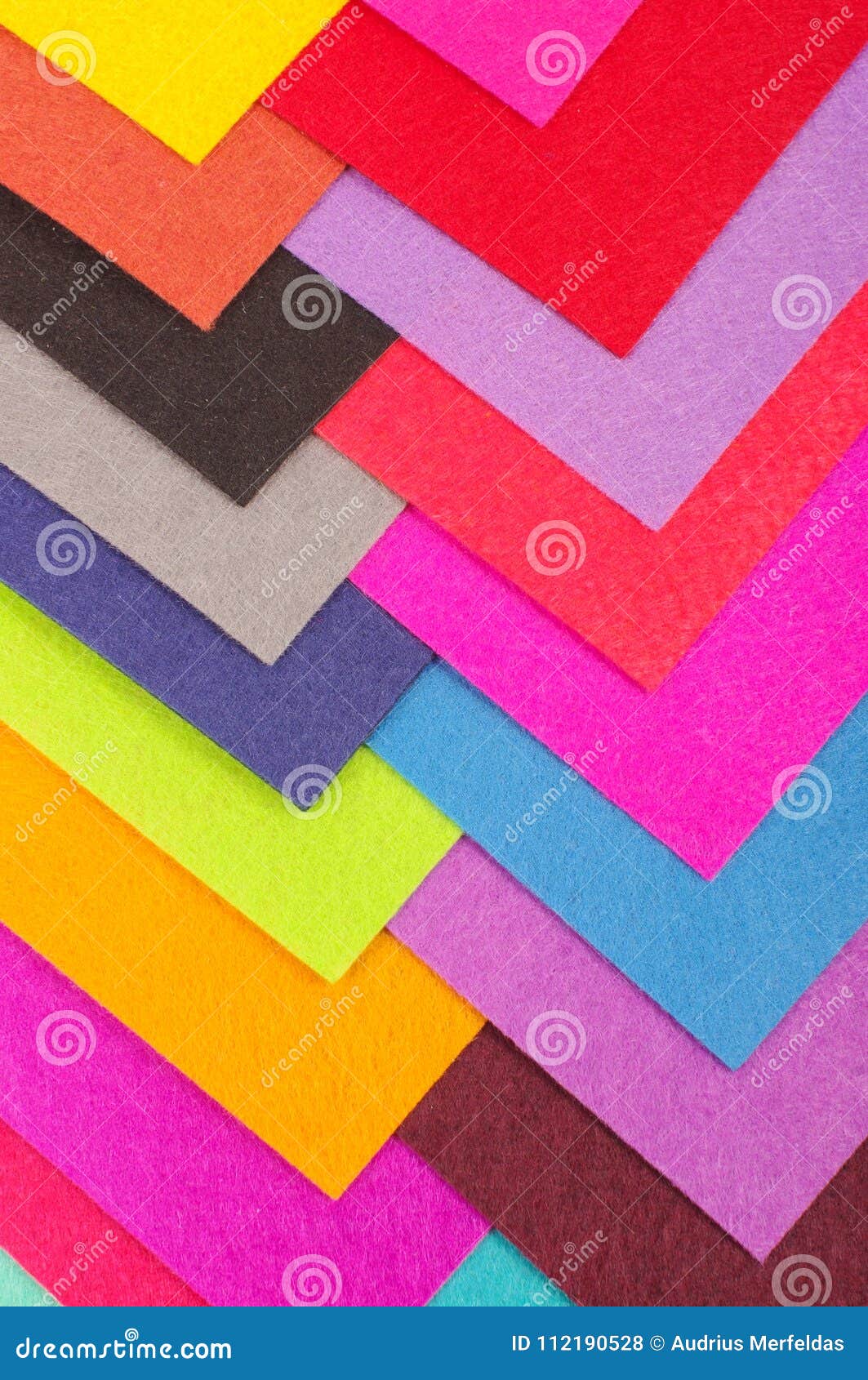 Various Colors Square Felt Samples for Textile Design Stock Photo ...