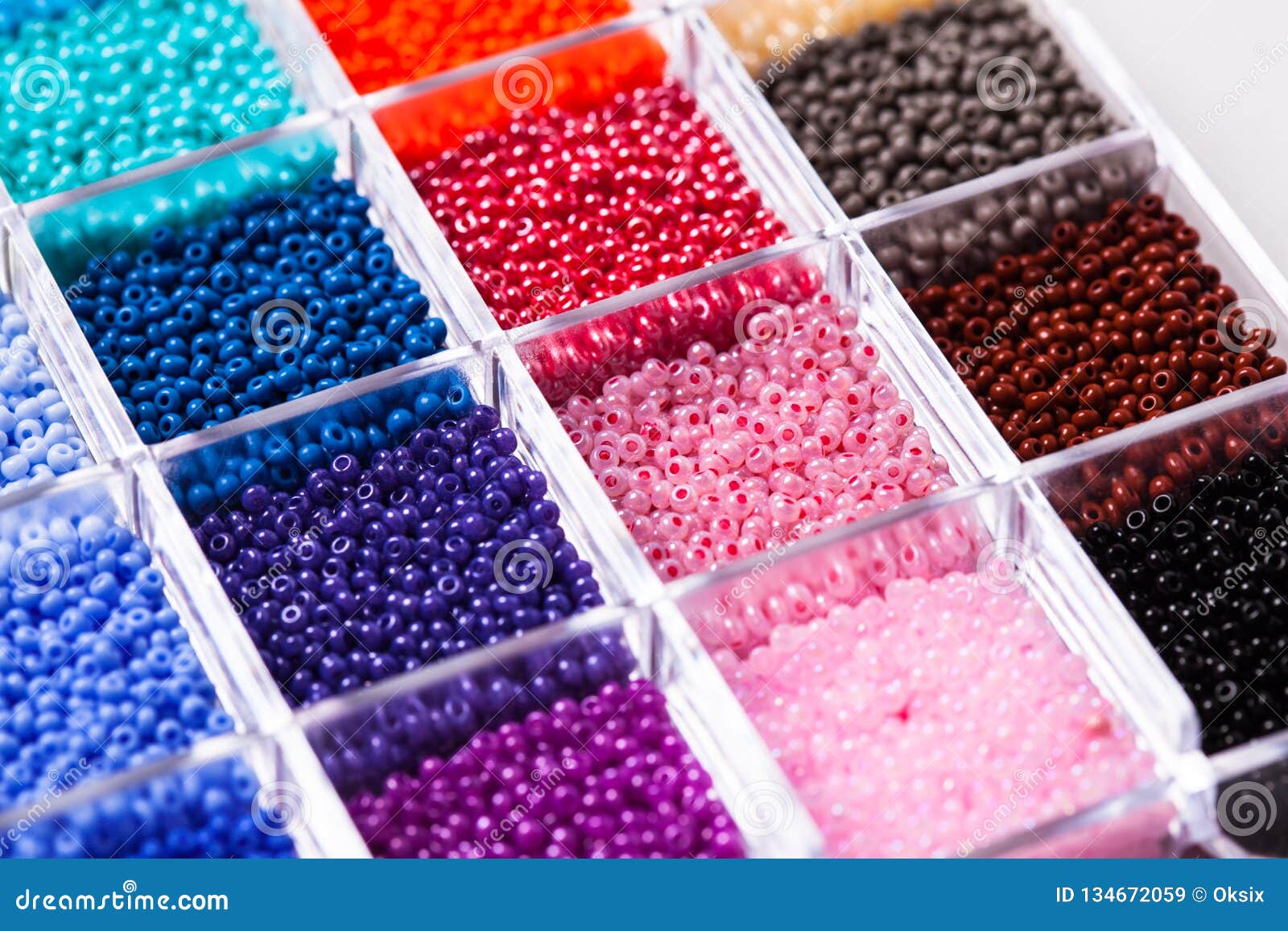 Various Colour Beads Close Up in the Box Stock Image - Image of happy ...