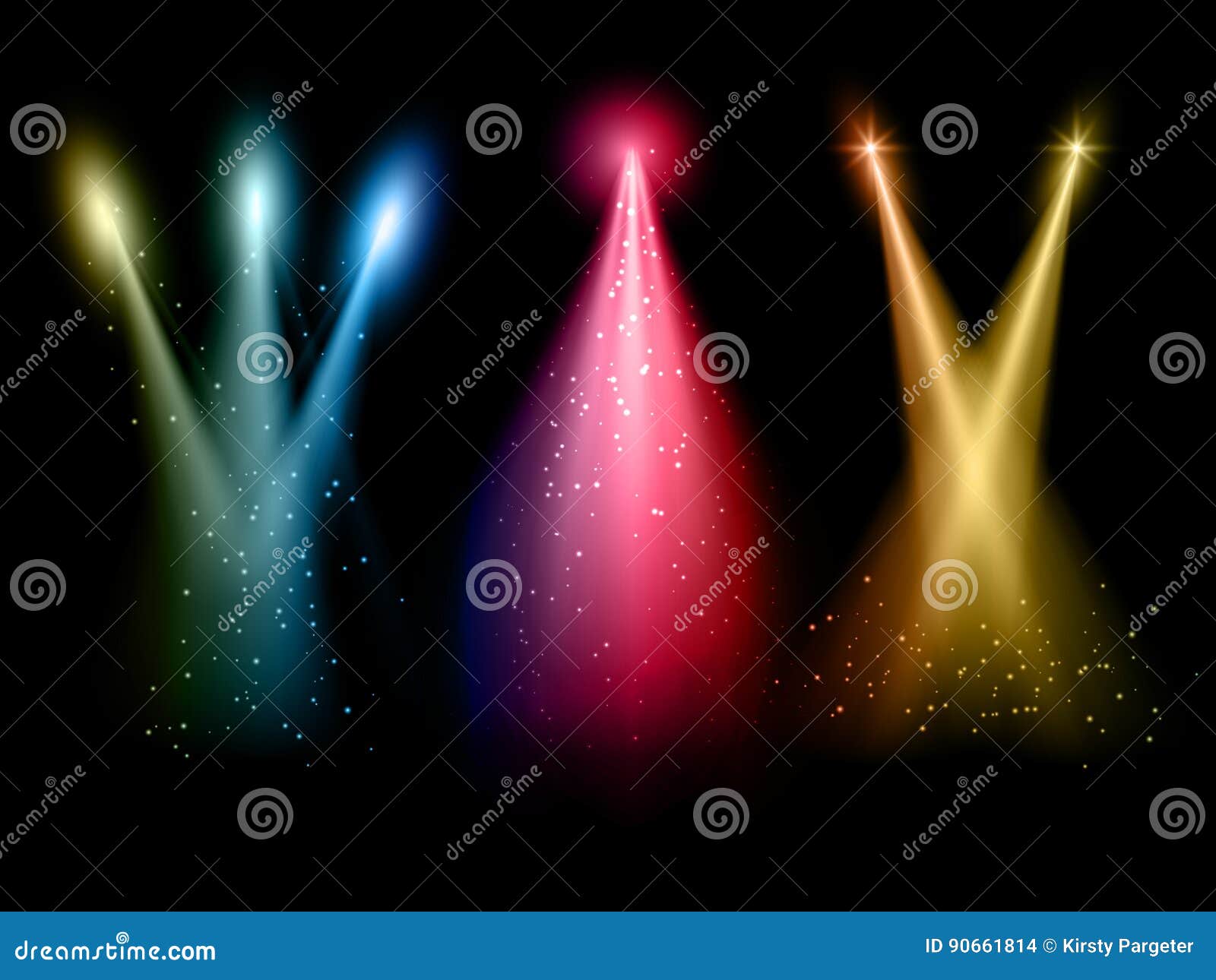 Various Coloured Spotlights Stock Vector - Illustration of vintage ...