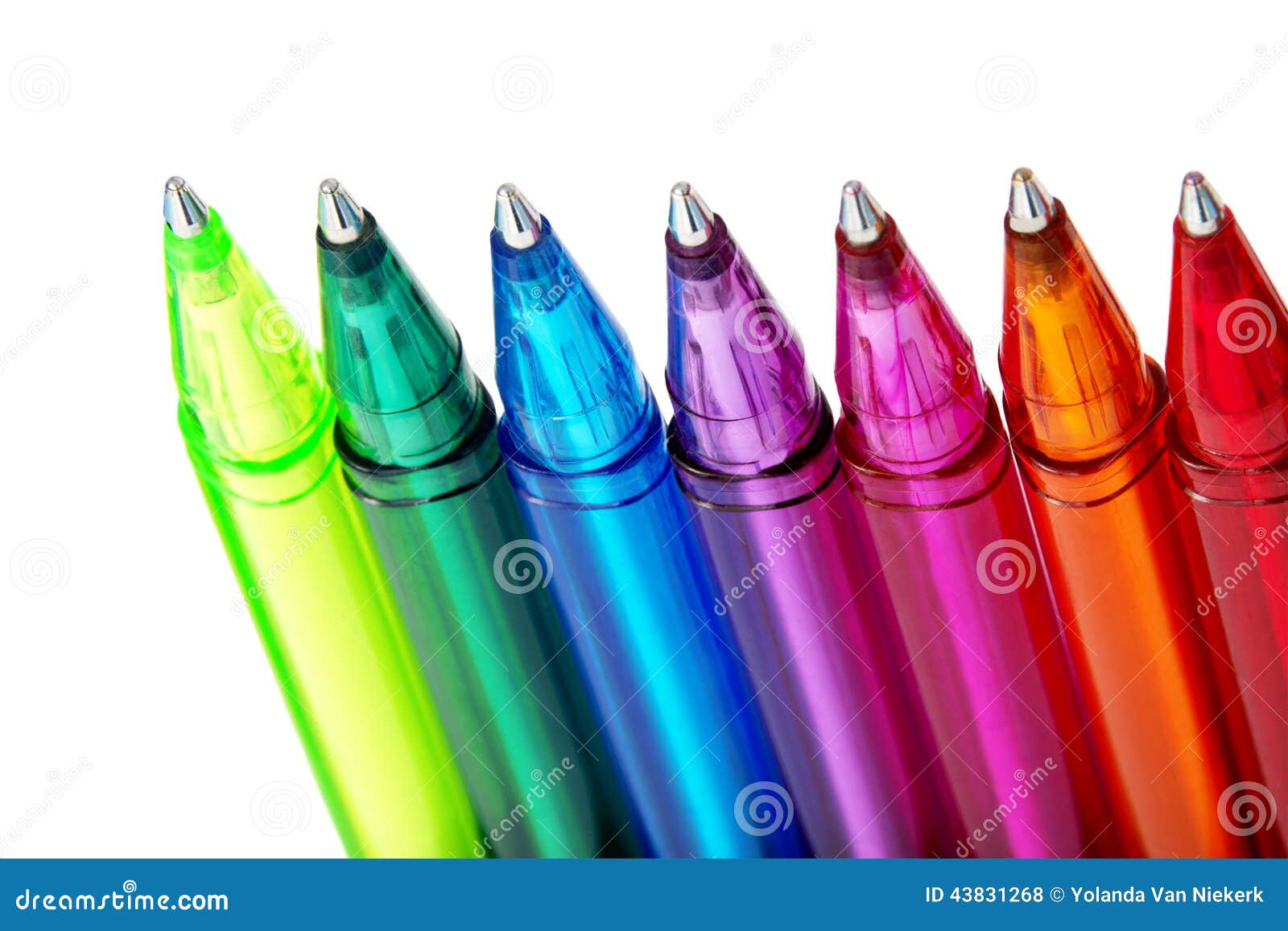 Various Colours of Ball Point Pens Stock Photo - Image of purple ...