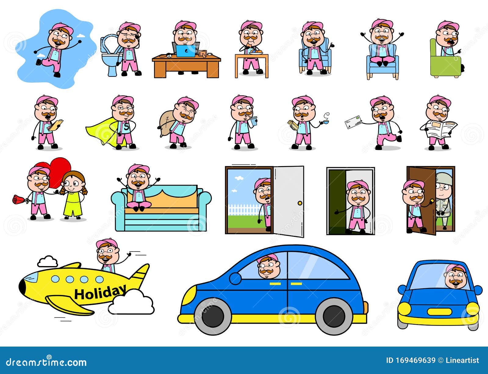 Various Comic Vendor Character - Collection of Concepts Vector ...