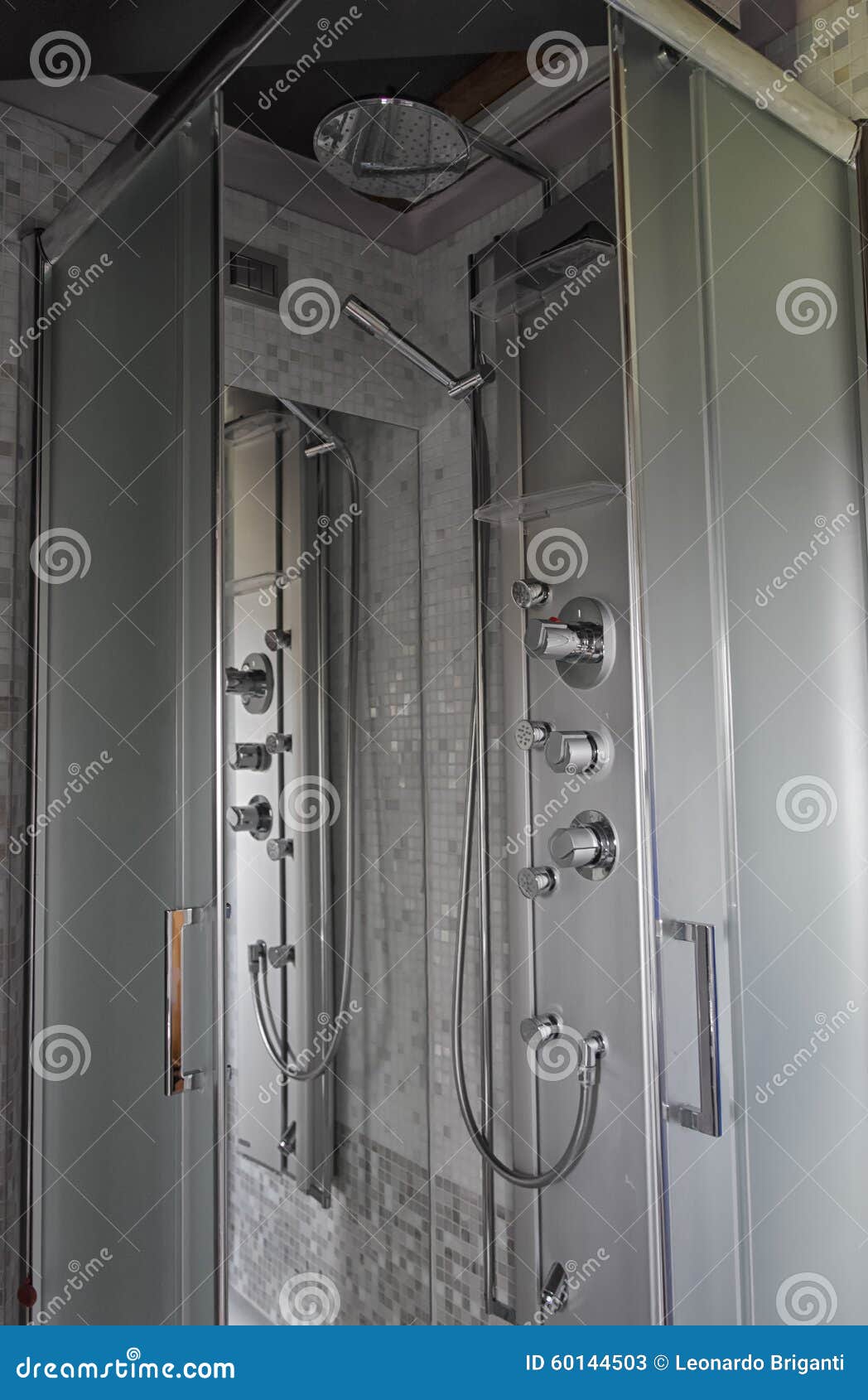 Various Components of the Shower Stock Image - Image of chrome ...