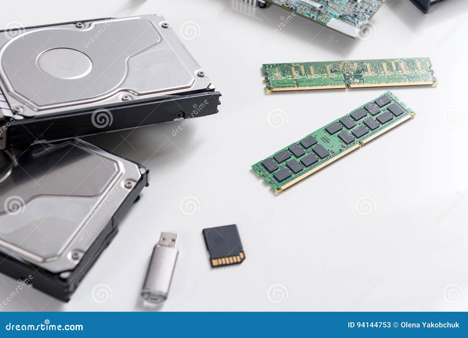 Various Computer Equipments are on Table Stock Image - Image of ...