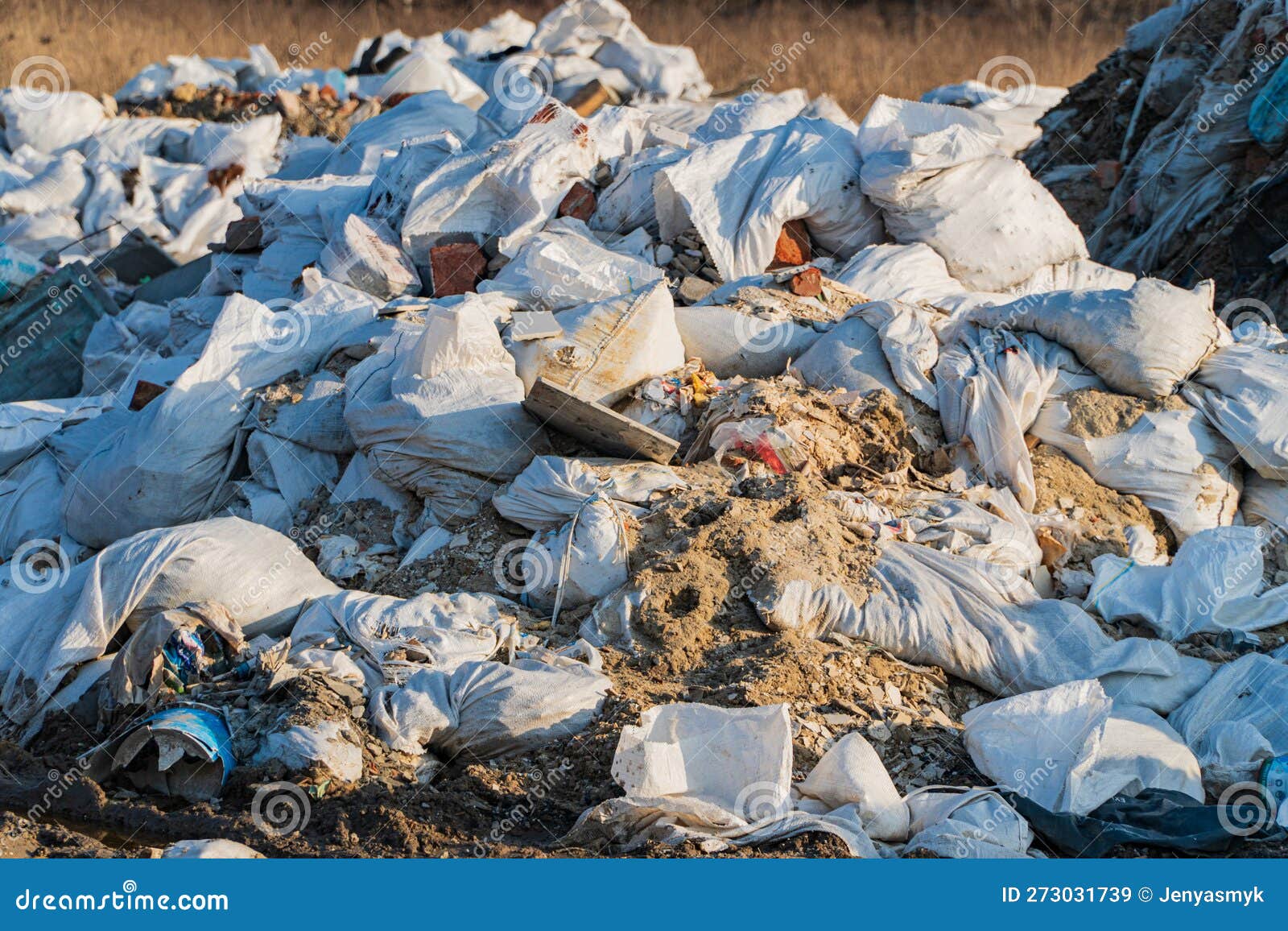Construction Landfill In The Forest, Mountains Of Concrete Stones ...